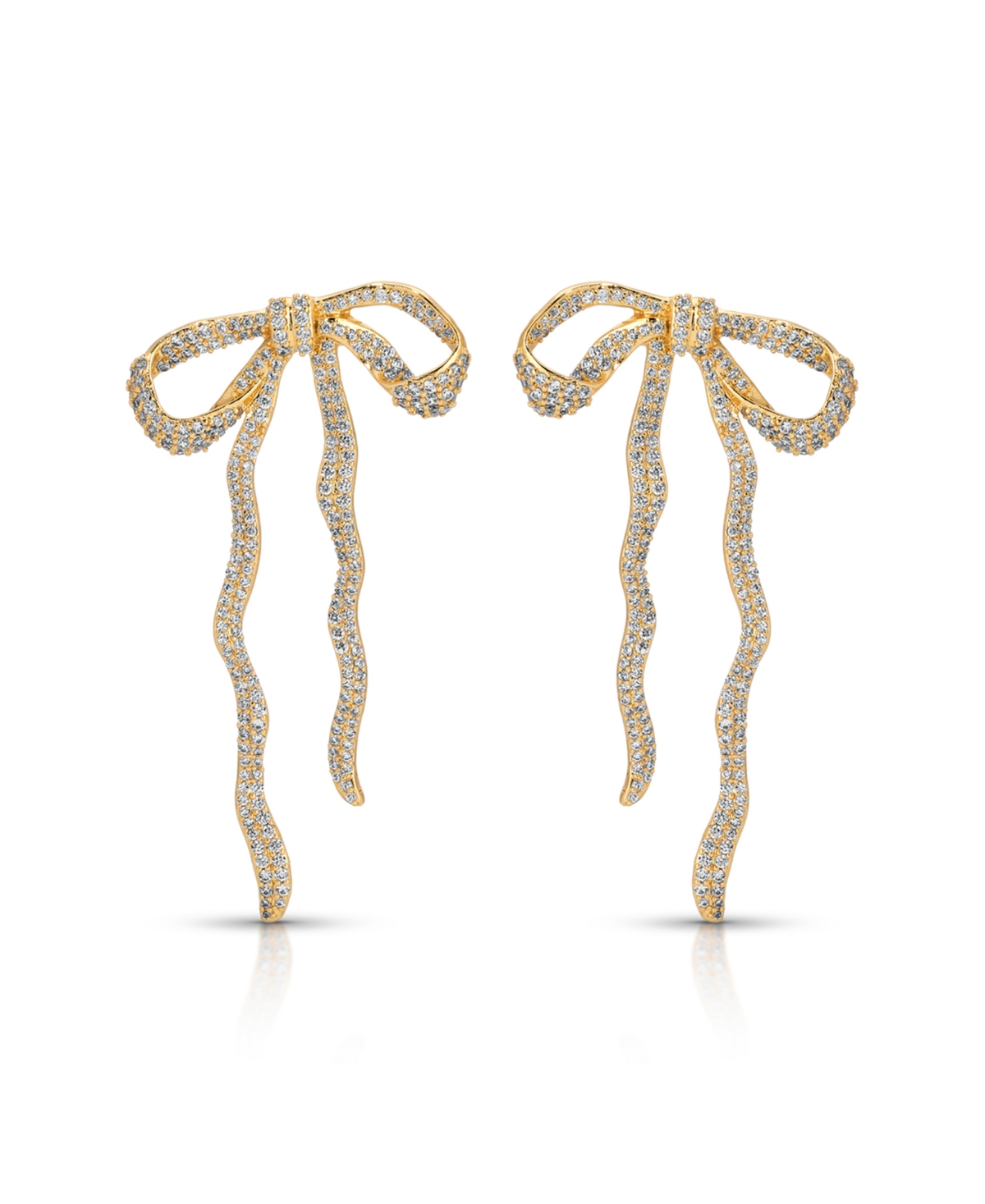 Click here for Ettika Gold Plated Pave Bow Earrings - Gold prices