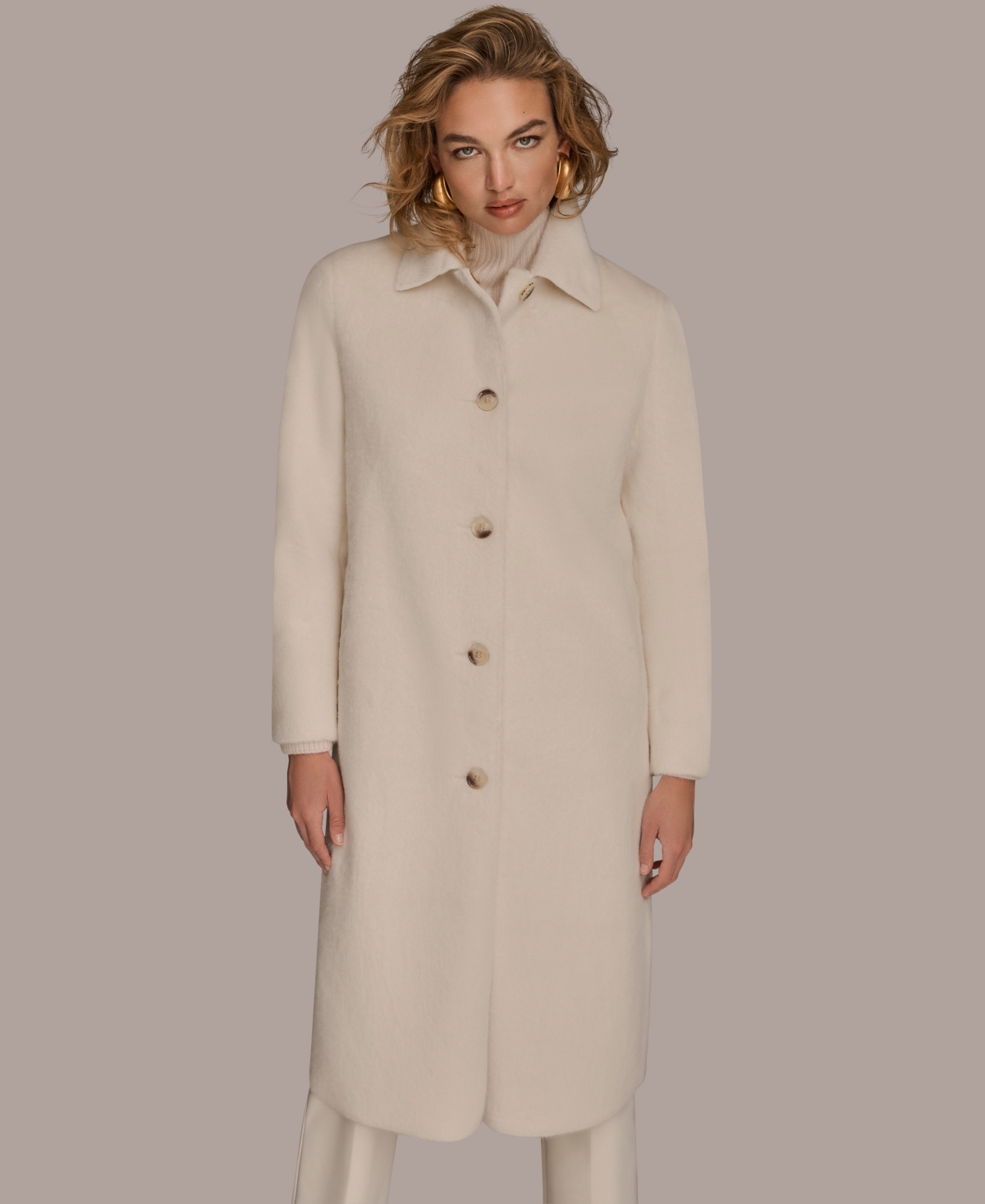 Click here for Donna Karan New York Womens Button Front Maxi Coat... prices