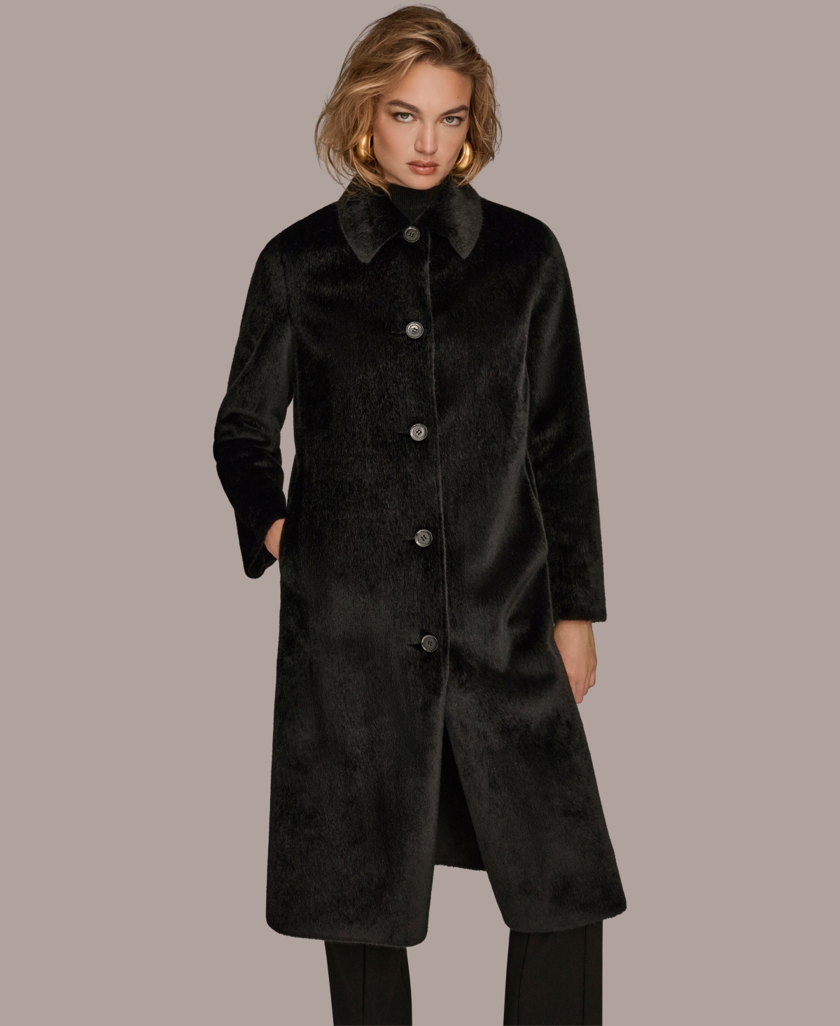 Click here for Donna Karan New York Womens Button Front Maxi Coat... prices