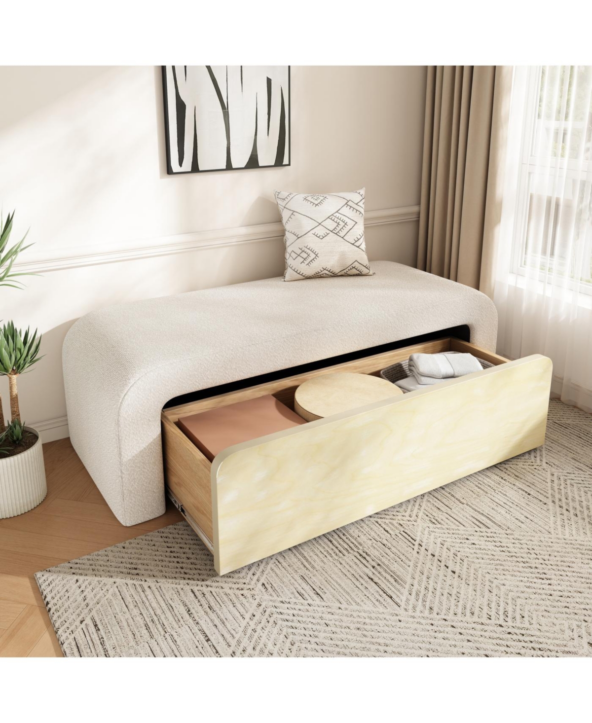 Click here for Streamdale Furniture Upholstered Ottoman With Draw... prices