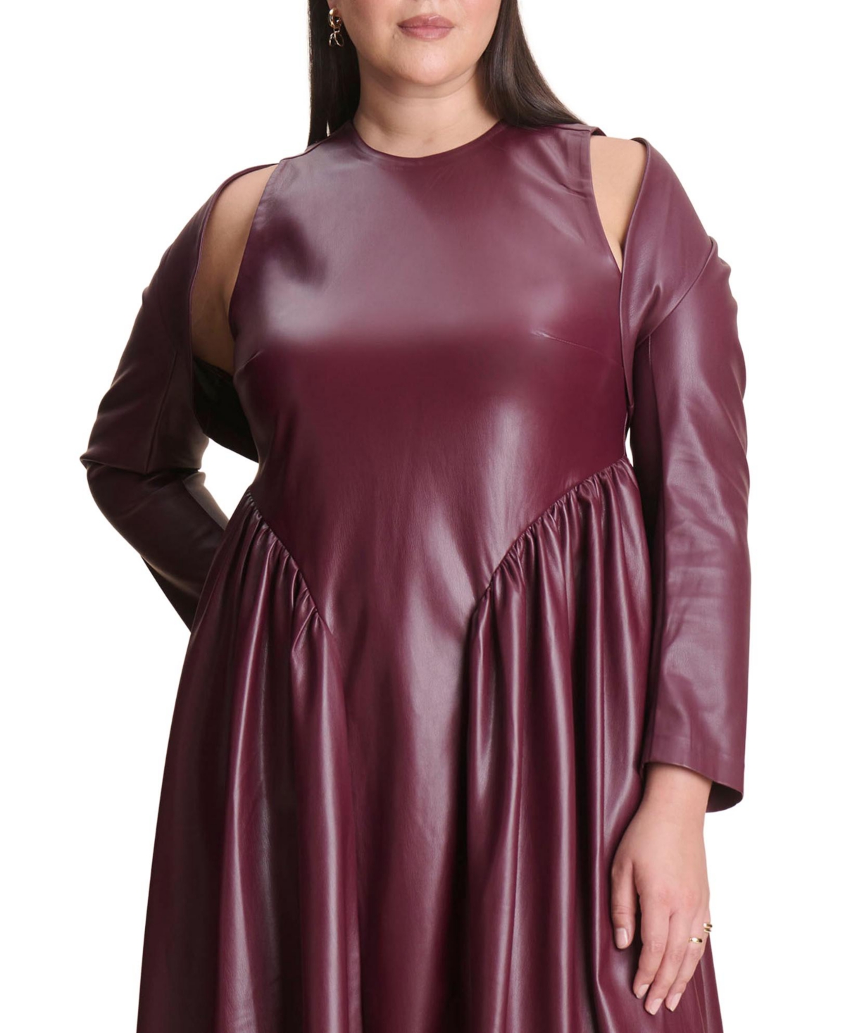 Click here for Eloquii Womens Faux Leather Layering Sleeves - Fig prices