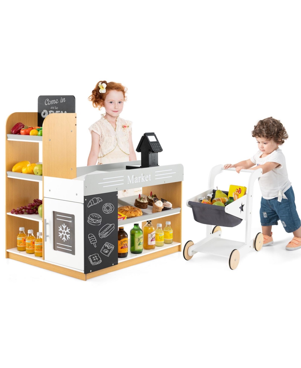 Click here for Skonyon Wooden Supermarket Playset with Checkout C... prices