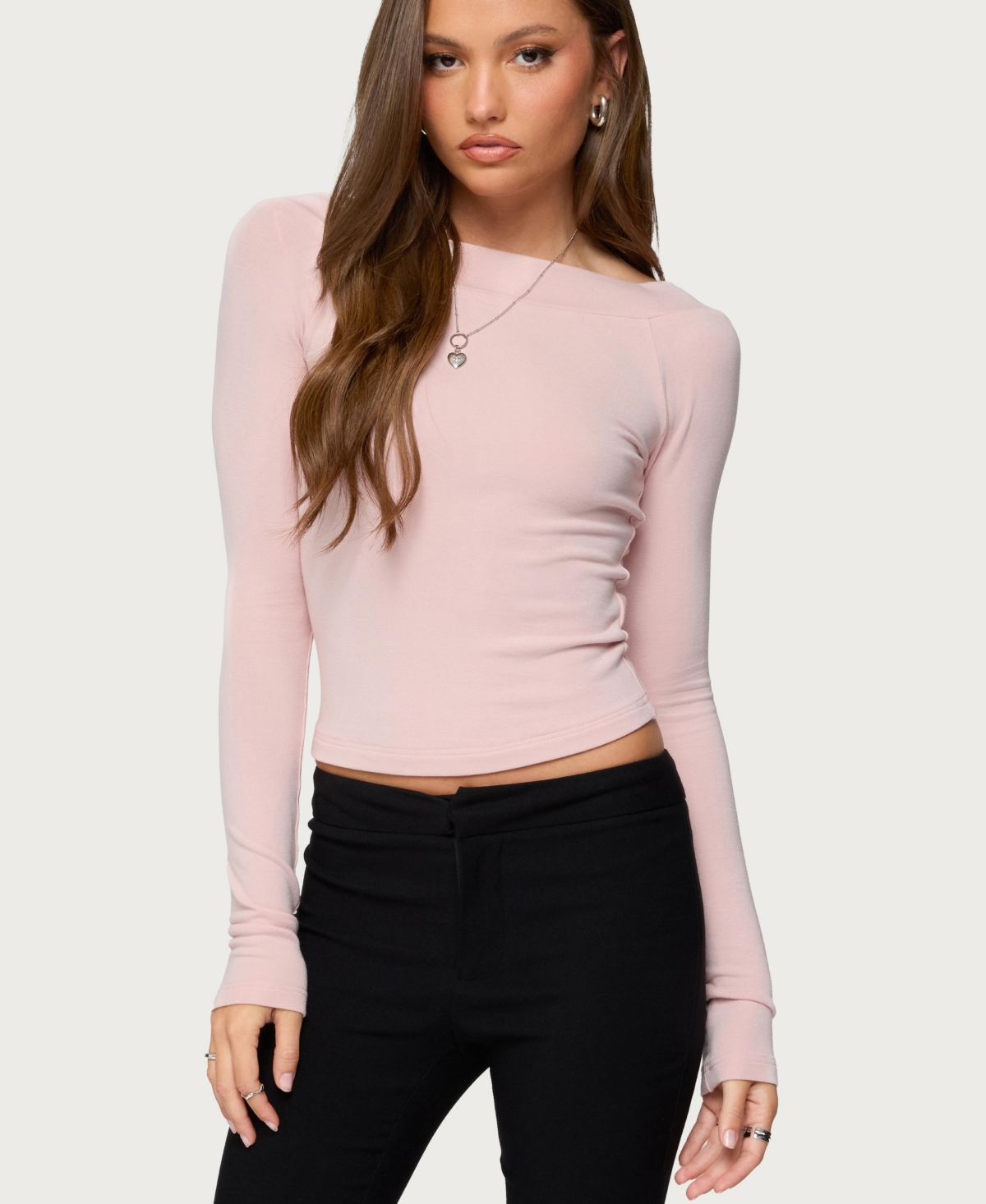 Click here for Edikted Womens Embry Boat Neck Raglan Top - Light-... prices