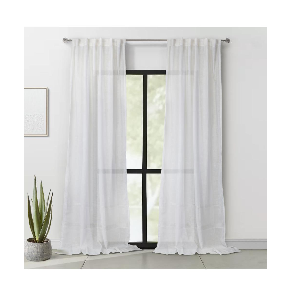Click here for Habitat Alicante Sheer Dual Header Slub Sheer Fabr... prices