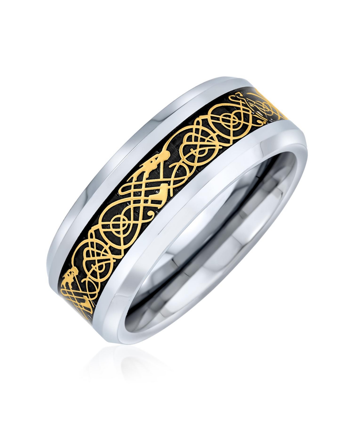 Click here for Bling Jewelry Two-Tone Celtic Dragon Knot Carbon F... prices