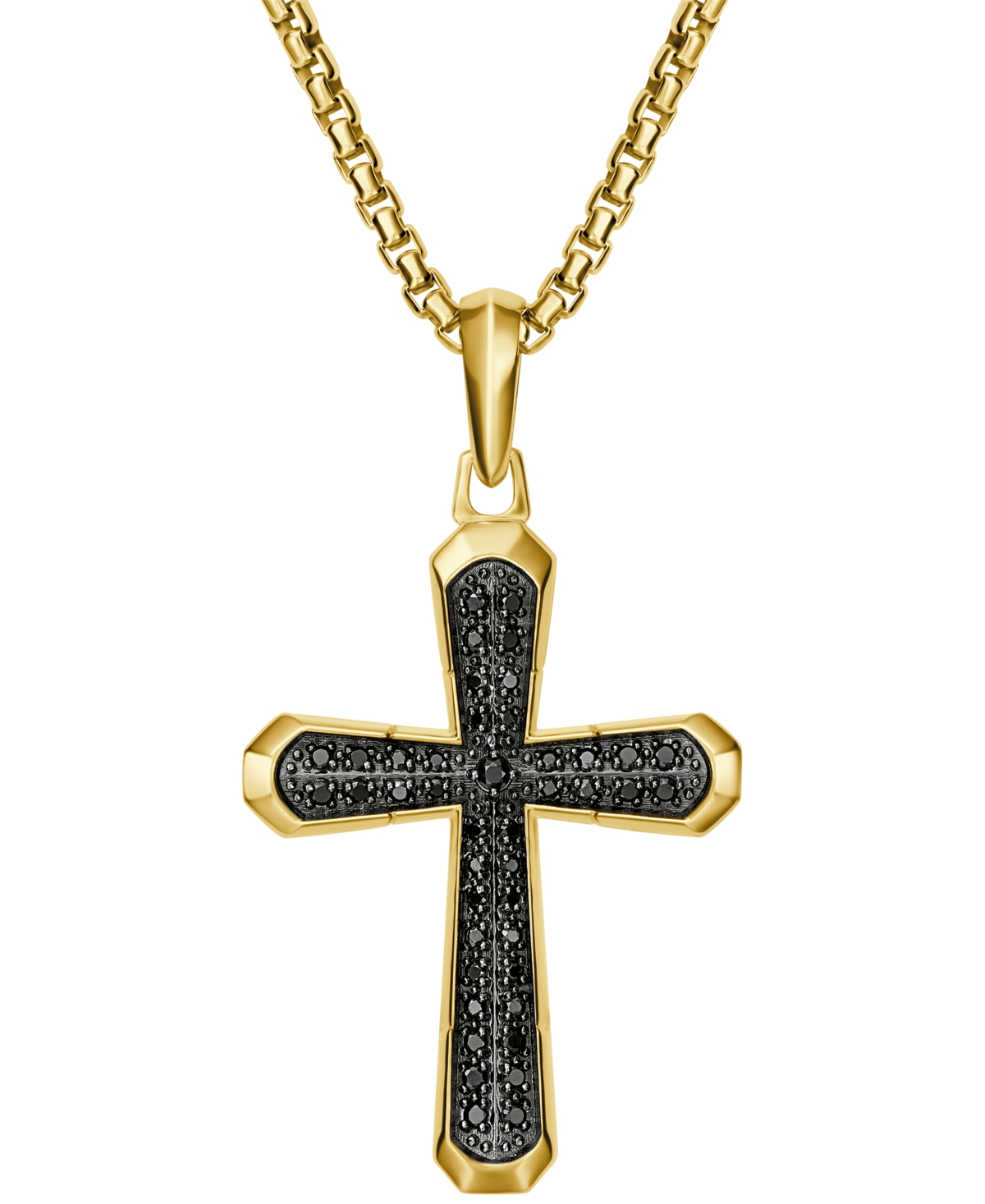 Click here for Bulova Mens Gold Plated Cross Pendant Necklace - G... prices