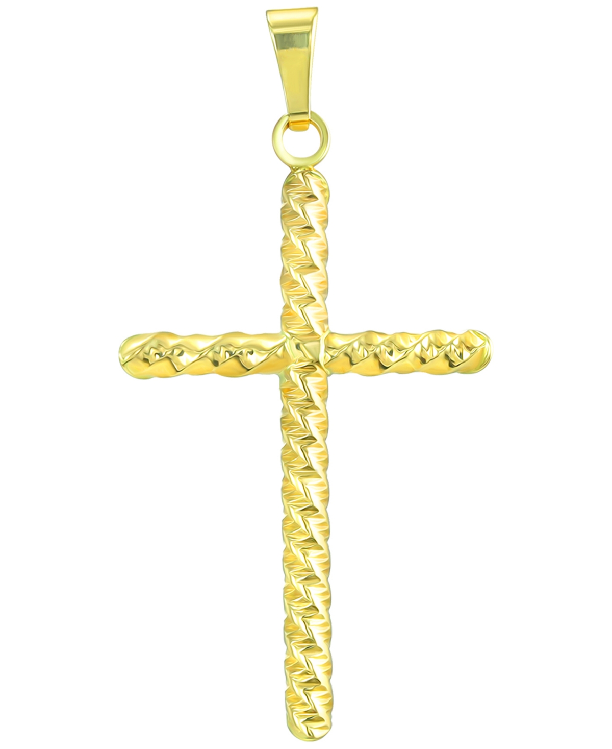 Click here for Macys Textured Cross Pendant in 18k Yellow Gold -... prices