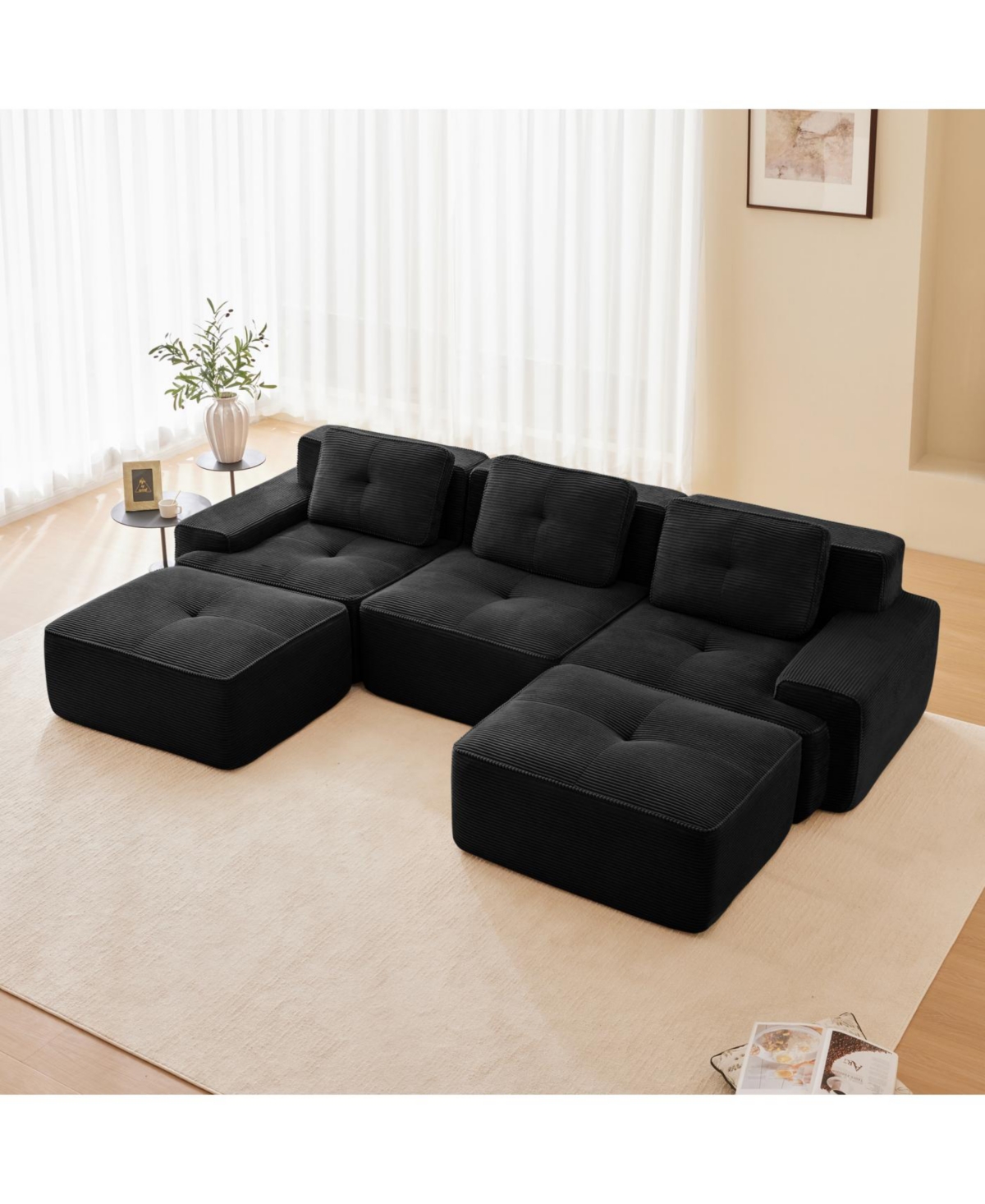 Click here for Streamdale Modern U-Shaped Corduroy Sectional Sofa... prices