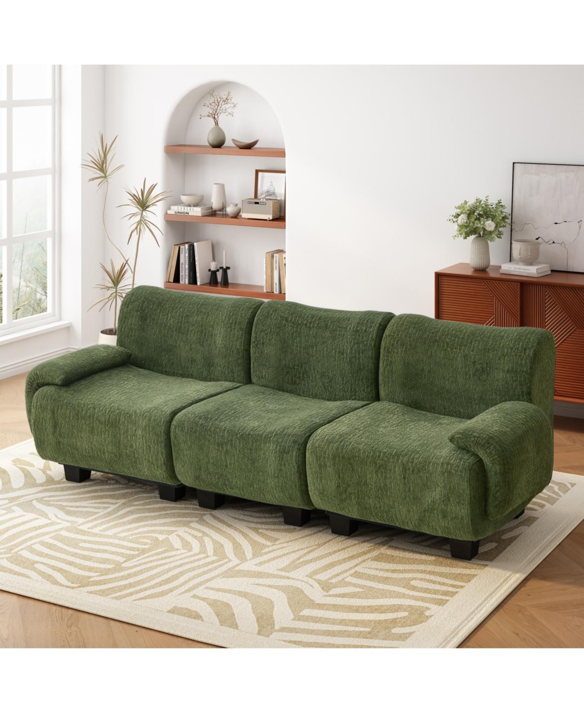 Click here for Streamdale Modern Chenille 3-Seater Sofa with Curv... prices