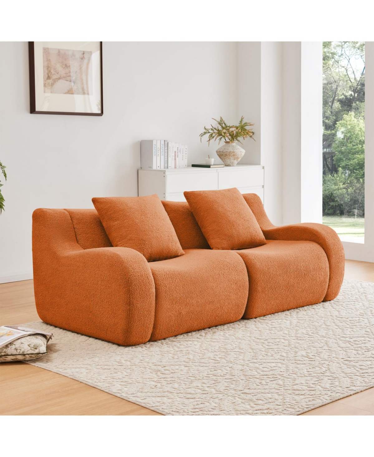 Click here for Streamdale Soft Teddy Fabric Boneless Sofa  No Ass... prices