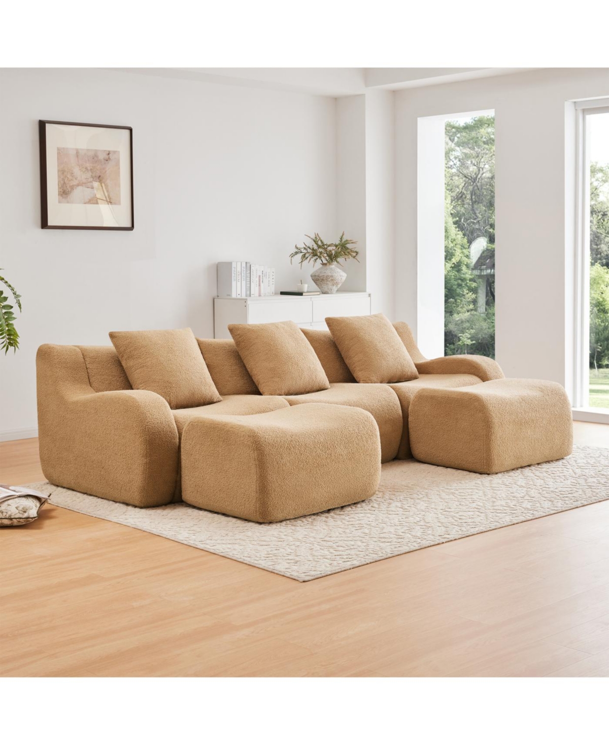 Click here for Streamdale Furniture U-shaped Soft Teddy Fabric Bo... prices