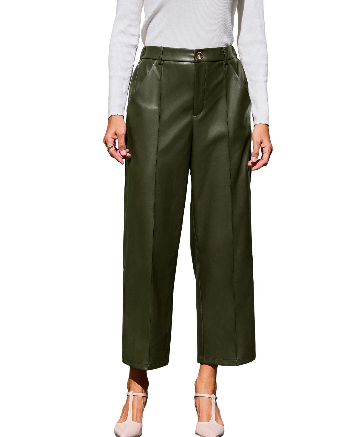 Click here for Cupshe Womens Danger Zone Brown Pants - Dark green prices