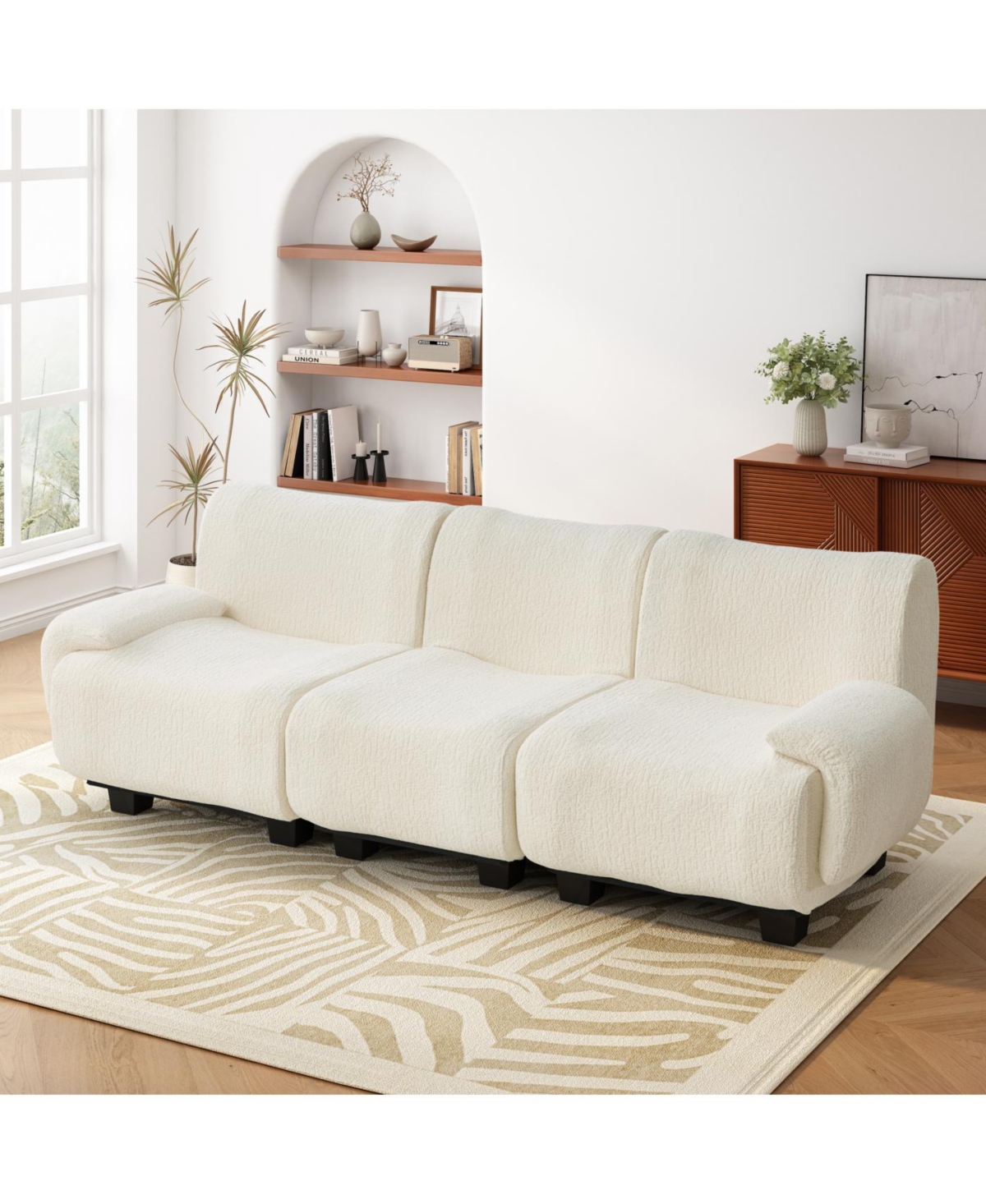 Click here for Streamdale Modern Chenille 3-Seater Sofa with Curv... prices