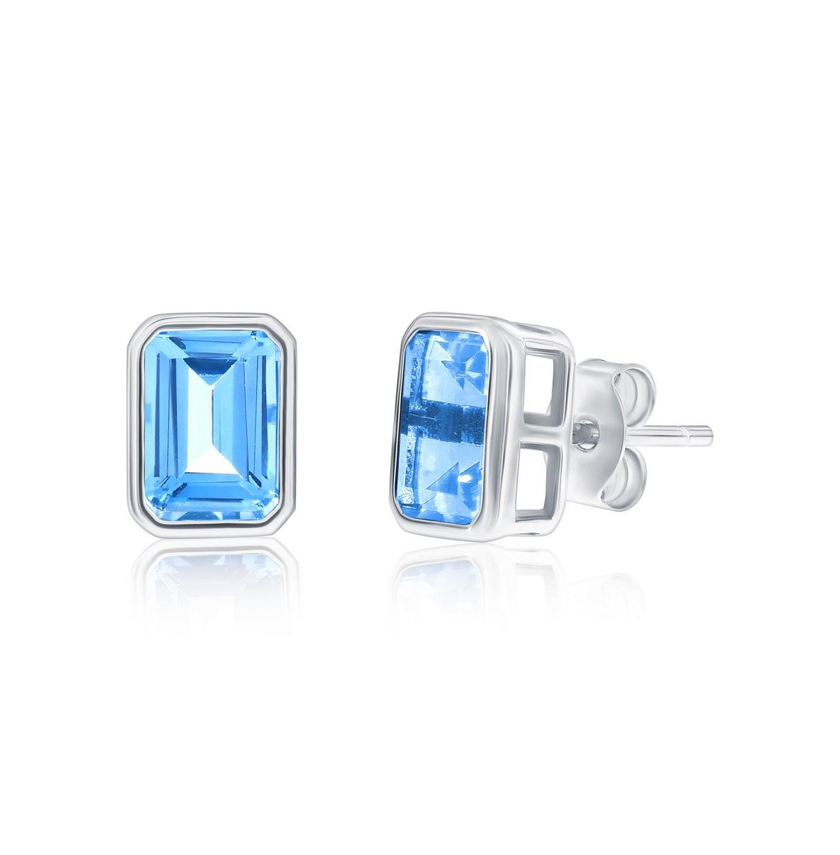 Click here for Simona Sterling Silver  Birthstone Rectangle Cz St... prices