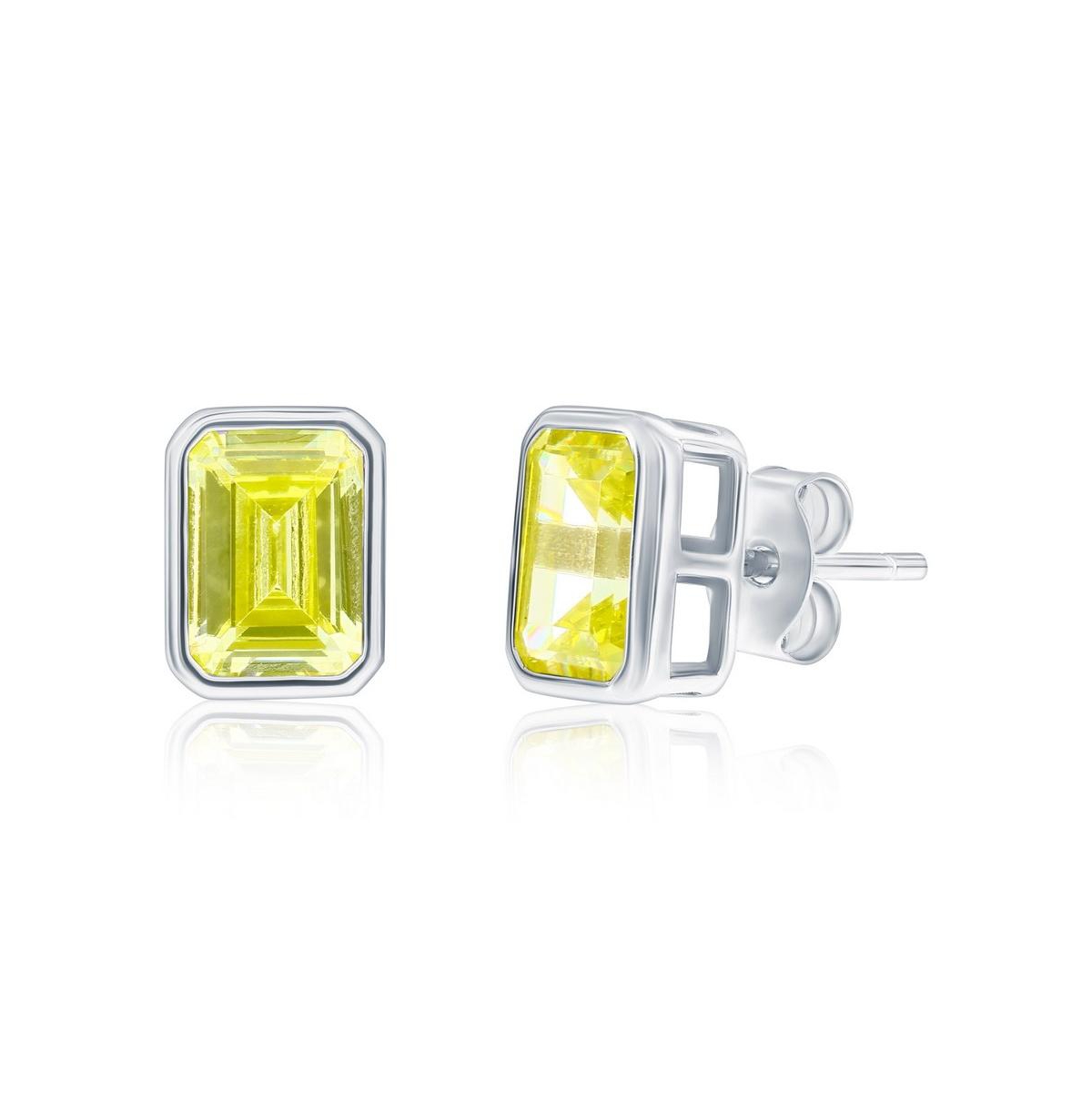 Click here for Simona Sterling Silver  Birthstone Rectangle Cz St... prices