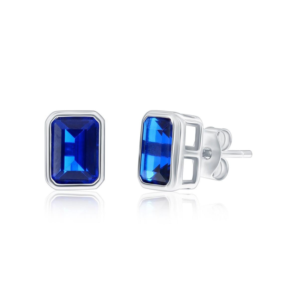 Click here for Simona Sterling Silver  Birthstone Rectangle Cz St... prices