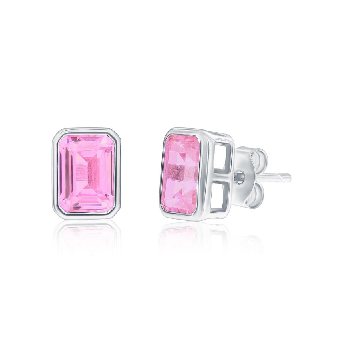 Click here for Simona Sterling Silver  Birthstone Rectangle Cz St... prices