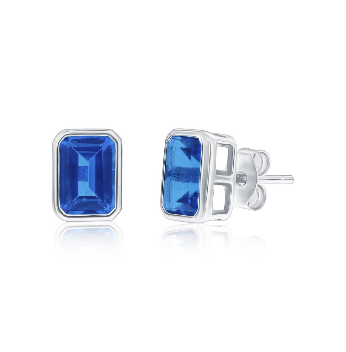 Click here for Simona Sterling Silver  Birthstone Rectangle Cz St... prices