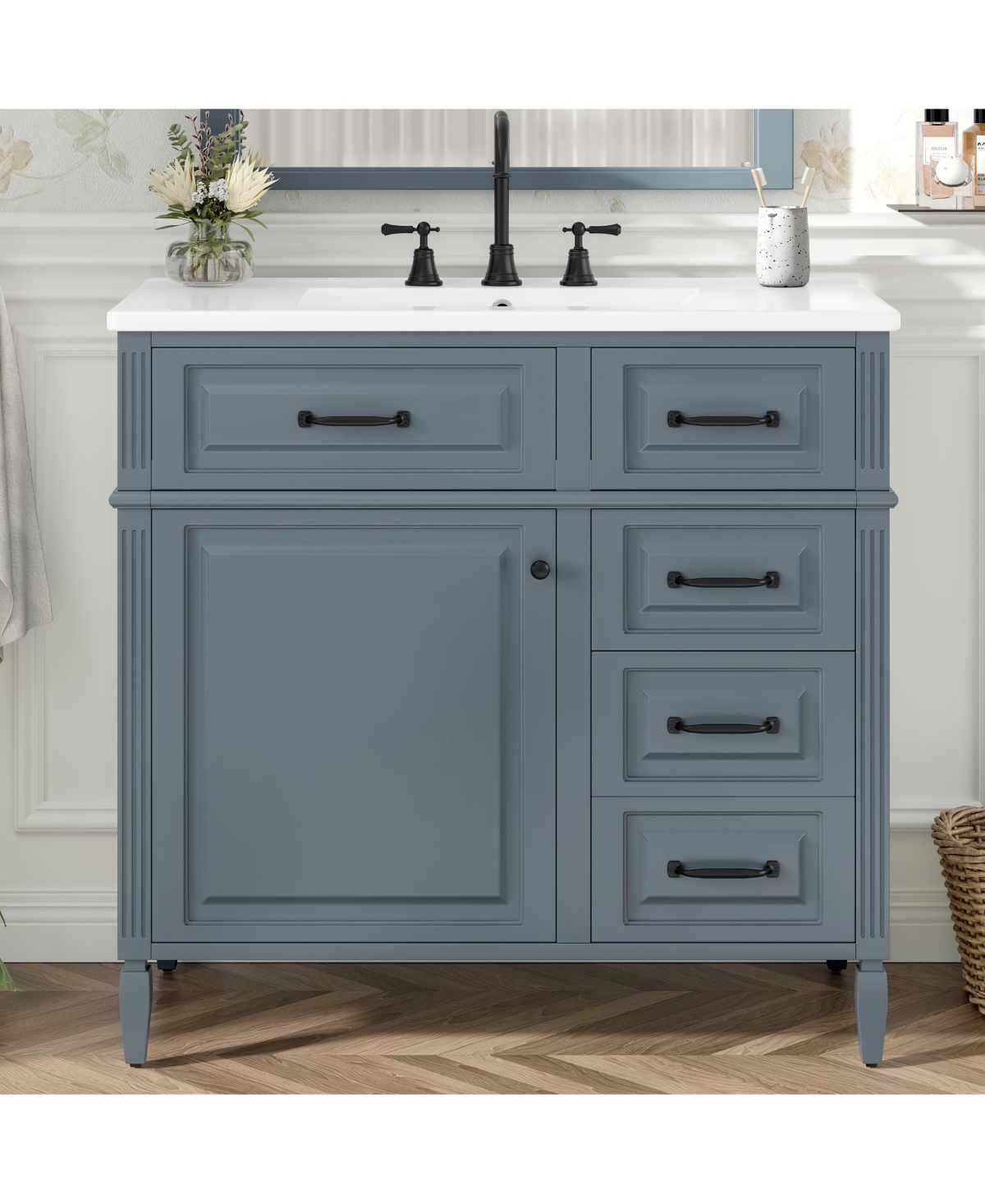 Click here for Casainc Bathroom Vanity with Ceramic Sink Solid Wo... prices