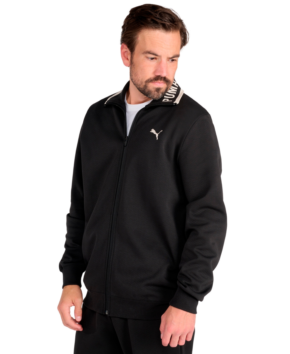 Click here for Puma Mens Knit Collar Embroidered Cat Logo Track J... prices