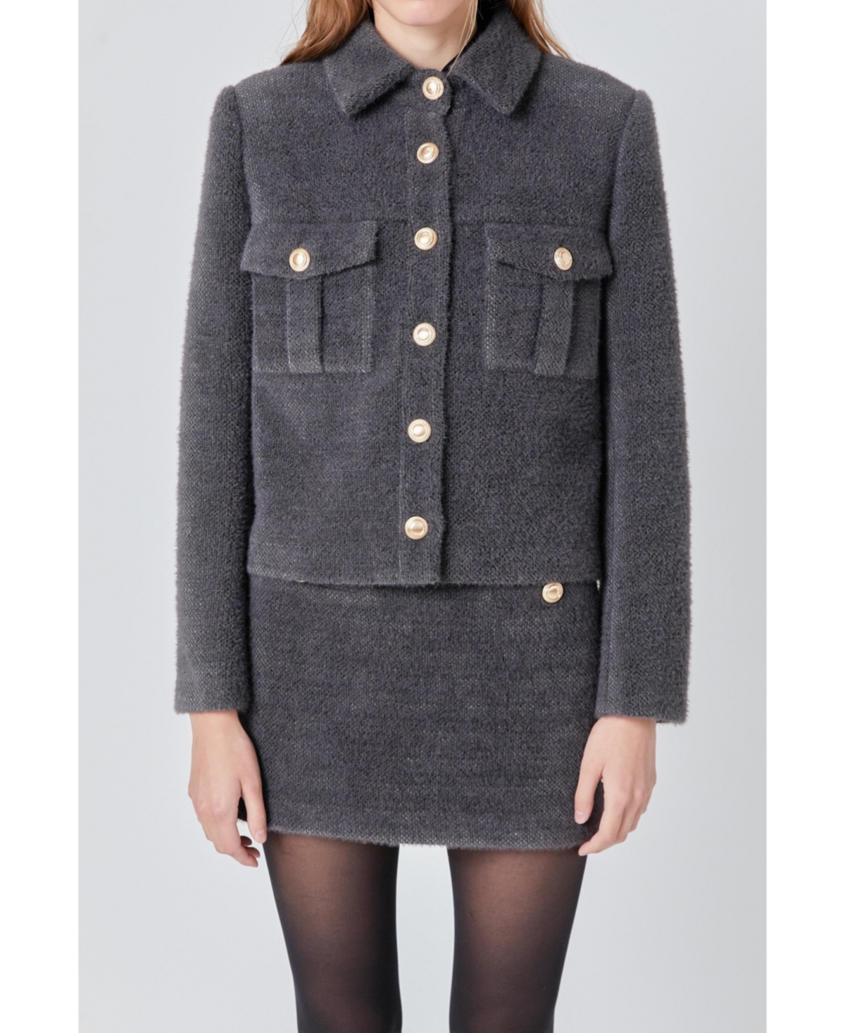 Click here for endless rose Womens Soft Brushed Buttoned Jacket -... prices