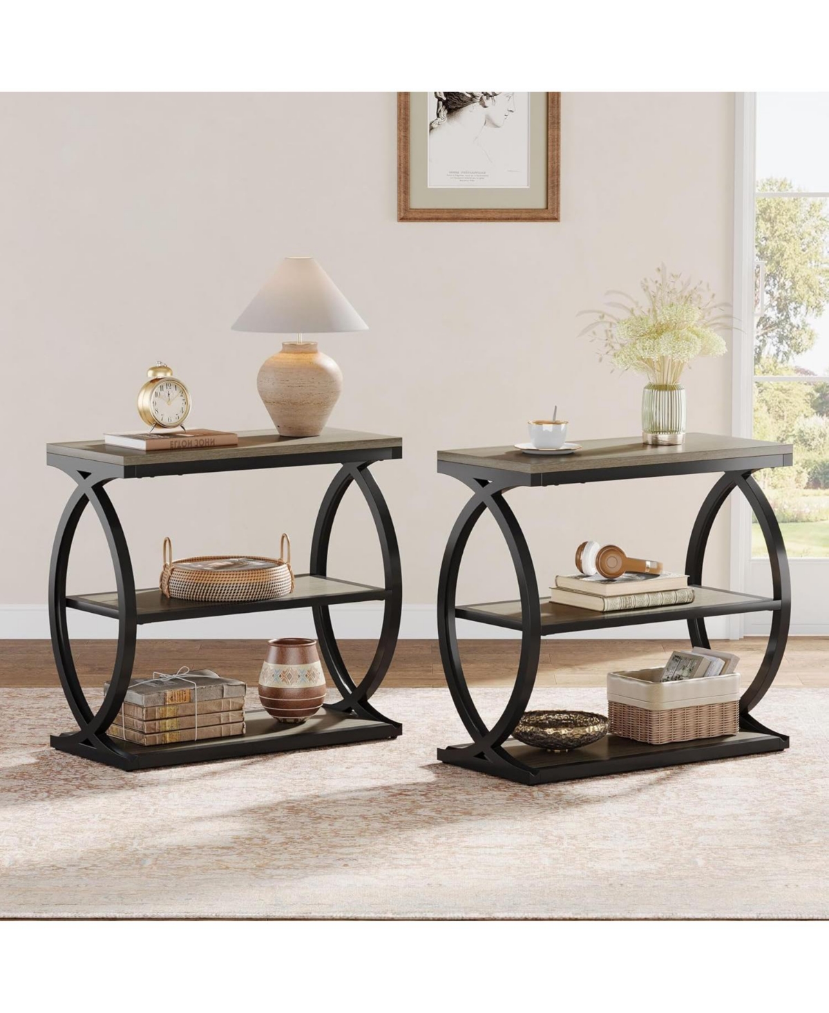 Click here for Tribesigns End Table Set of 2  Narrow 3-Tier End T... prices