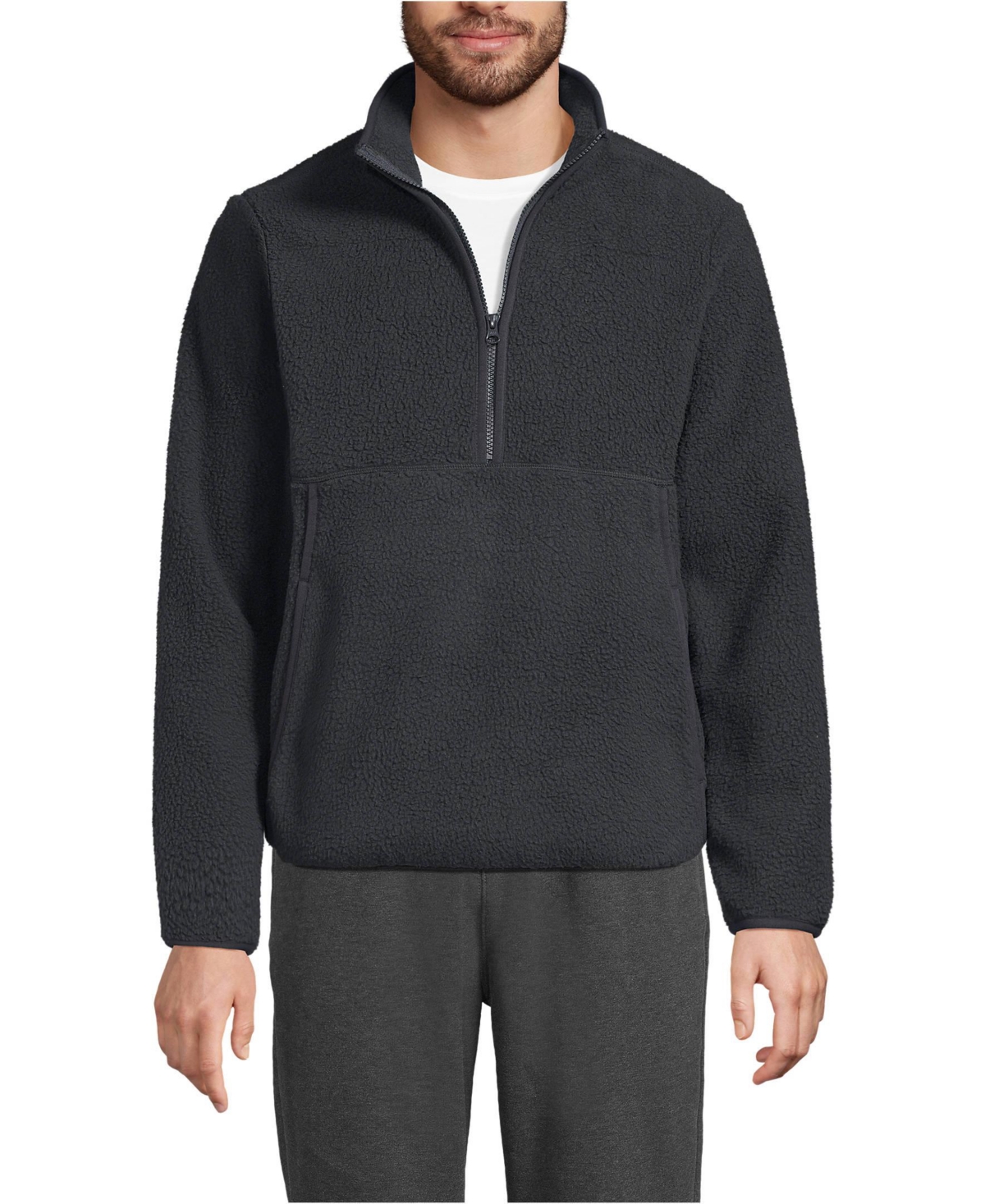 Click here for Lands End Mens Half Zip High Pile Fleece Pullover... prices