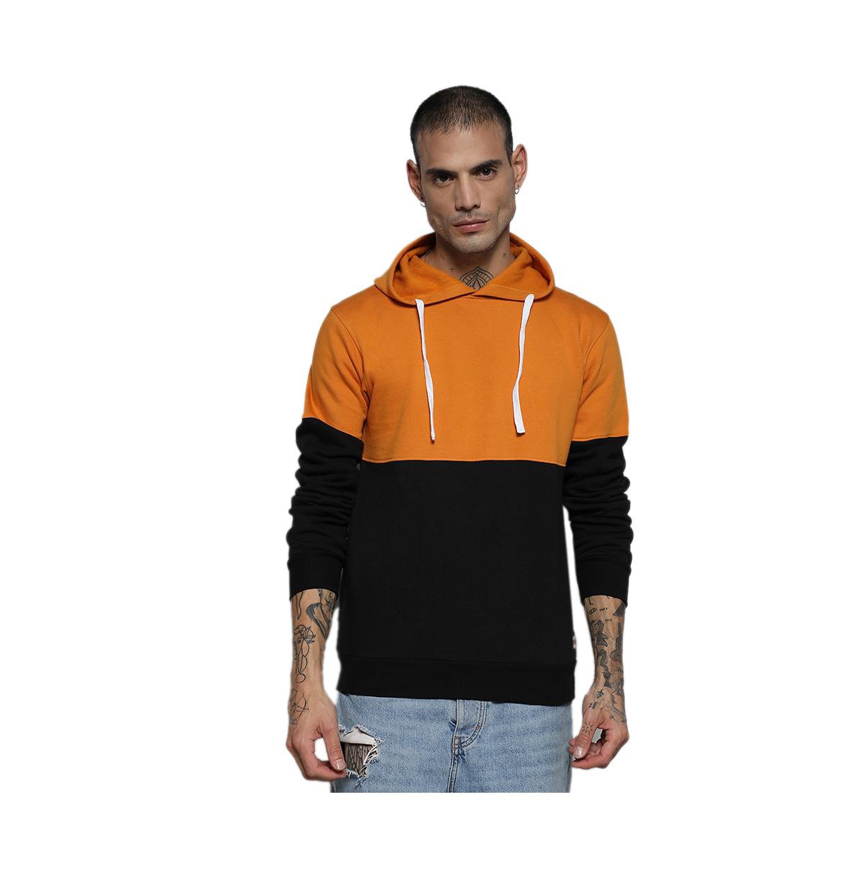 Click here for Campus Sutra Mens Black & Mustard Yellow Pullover... prices