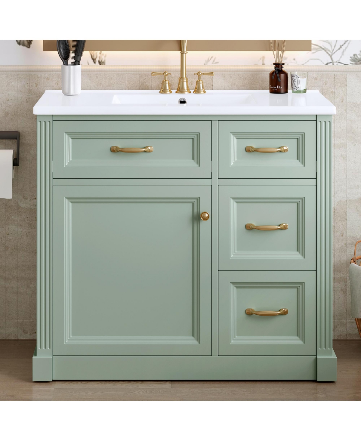 Click here for Casainc Bathroom Vanity with Sink 4 Drawers Soft C... prices