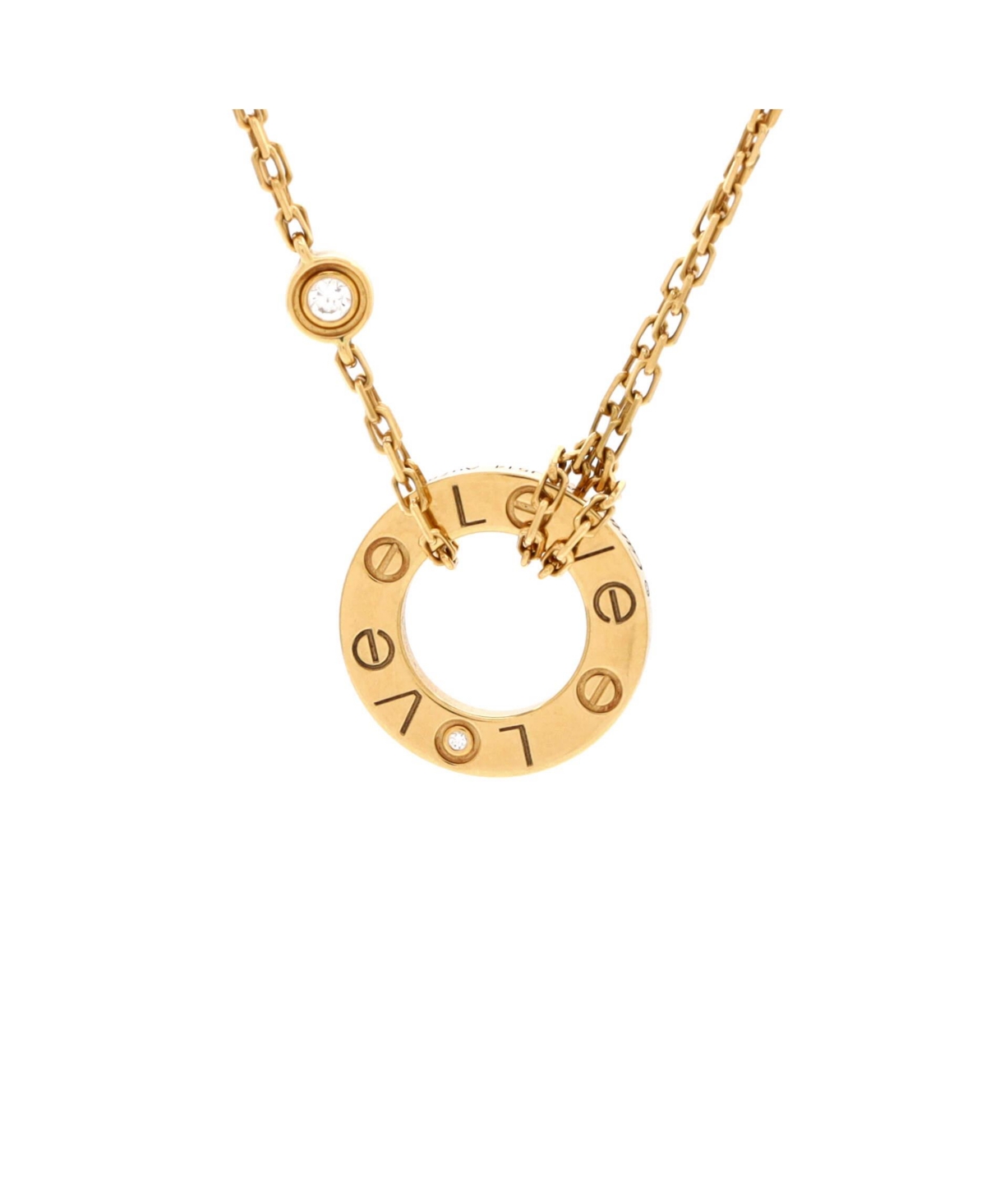Click here for Pre-Owned Cartier 2 Diamonds Love Pendant Necklace... prices
