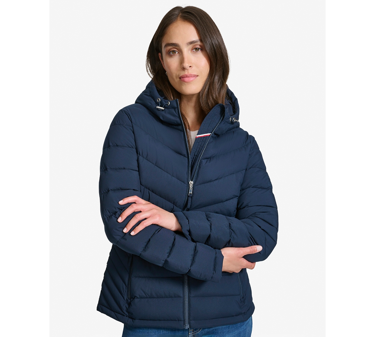 Click here for Tommy Hilfiger Womens Long Sleeves Hooded Puffer J... prices