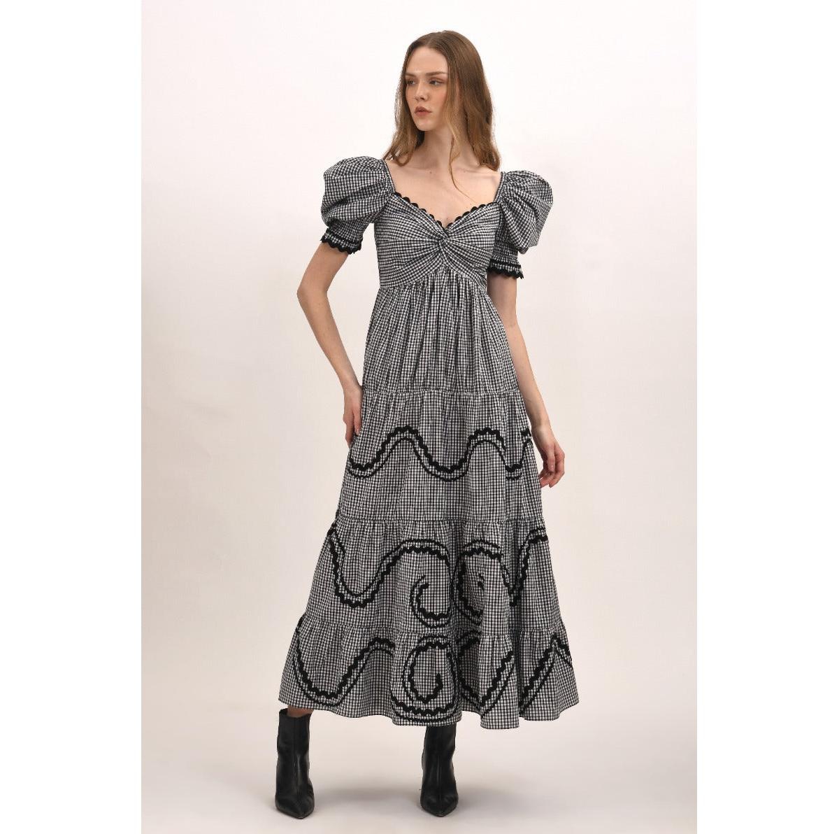 Click here for Celina Moon Womens Ebony Maxi Dress - Ghingham bla... prices