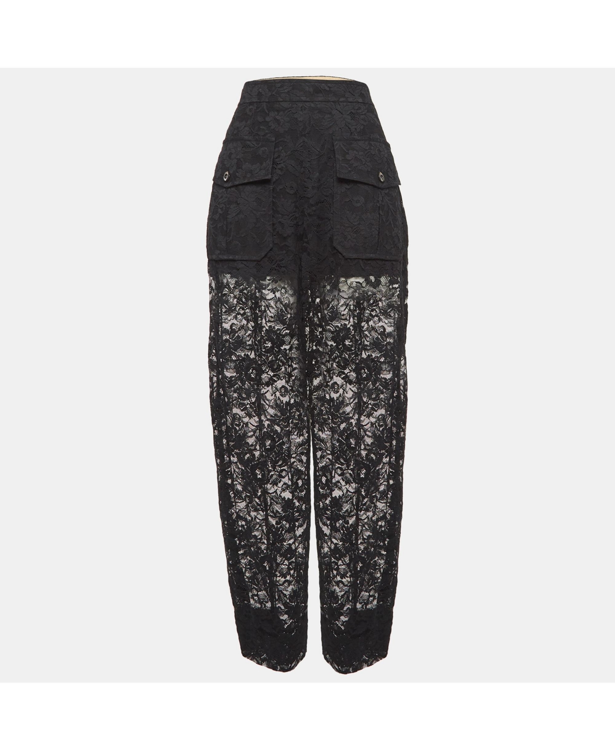 Click here for Pre-Owned Chloe Womens Black Floral Pattern Lace S... prices