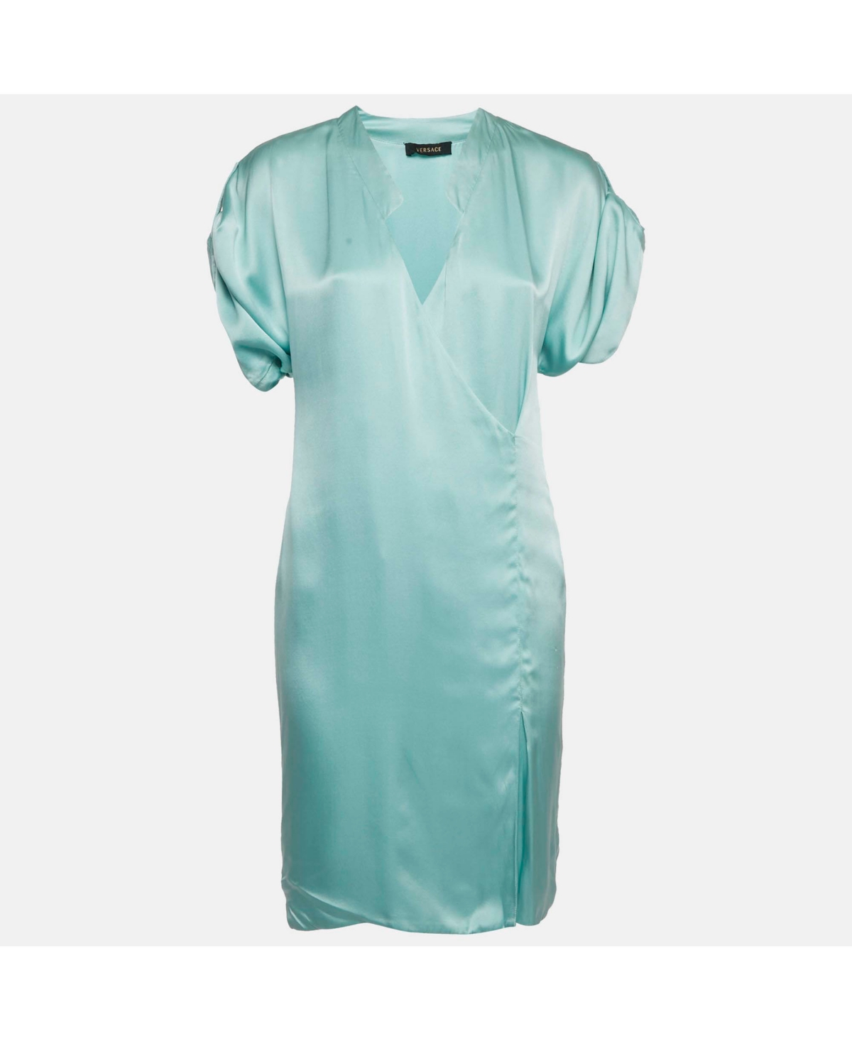 Click here for Pre-Owned Versace Womens Mint Green Satin V-Neck S... prices