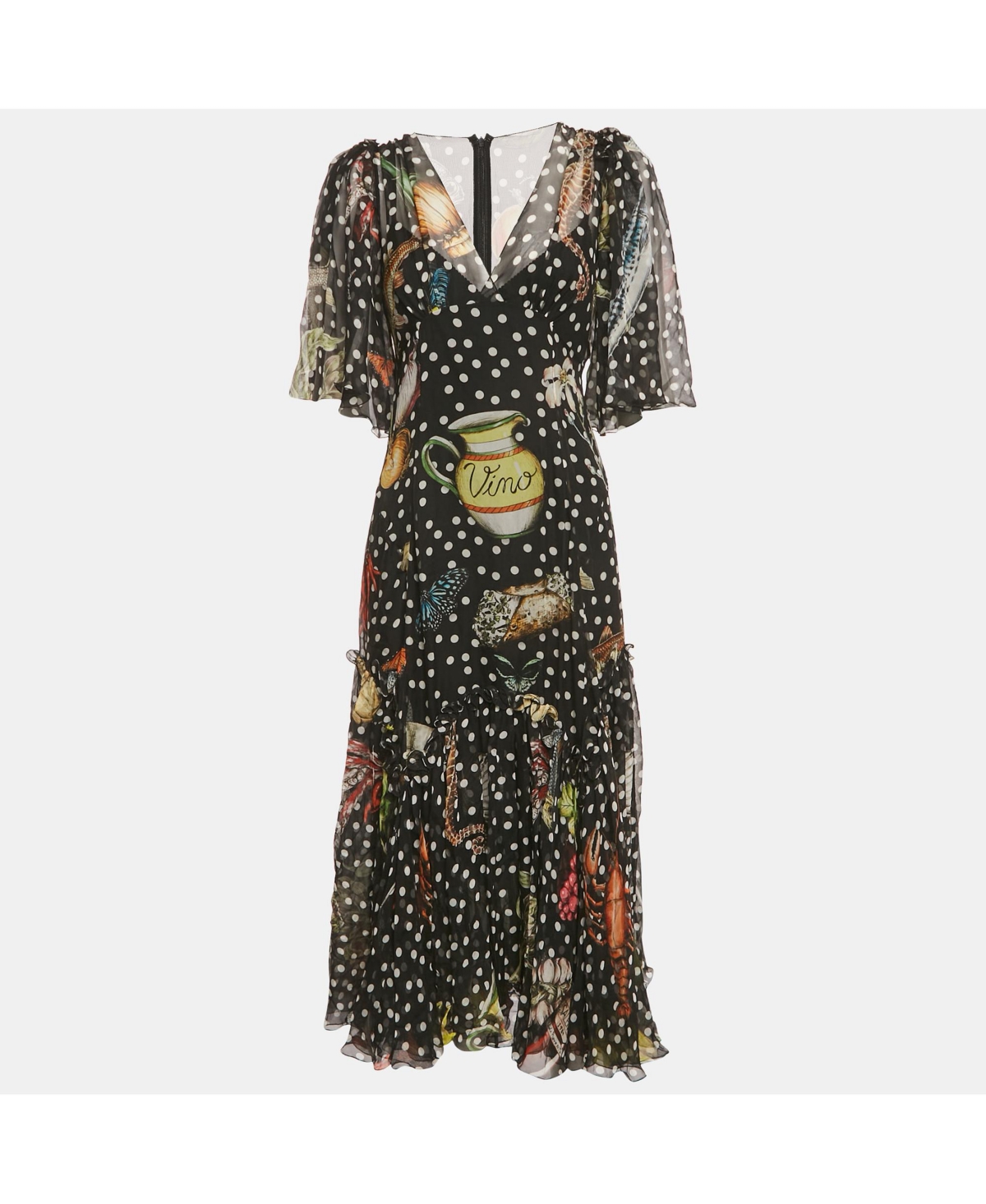 Click here for Pre-Owned Dolce & Gabbana Womens Black Printed Sil... prices