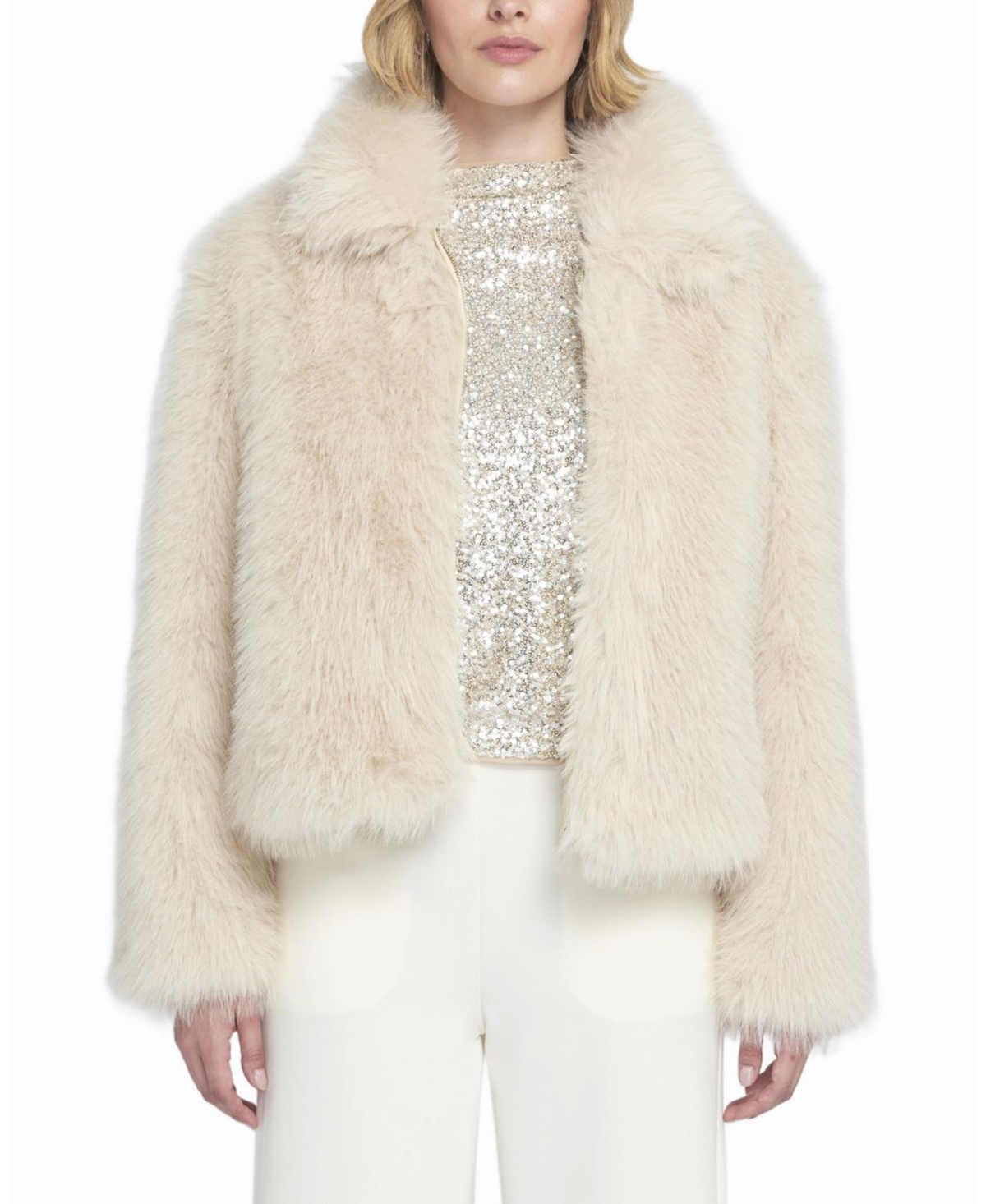 Click here for Elle Collection Womens Fluffy Jacket Teddy Coat prices