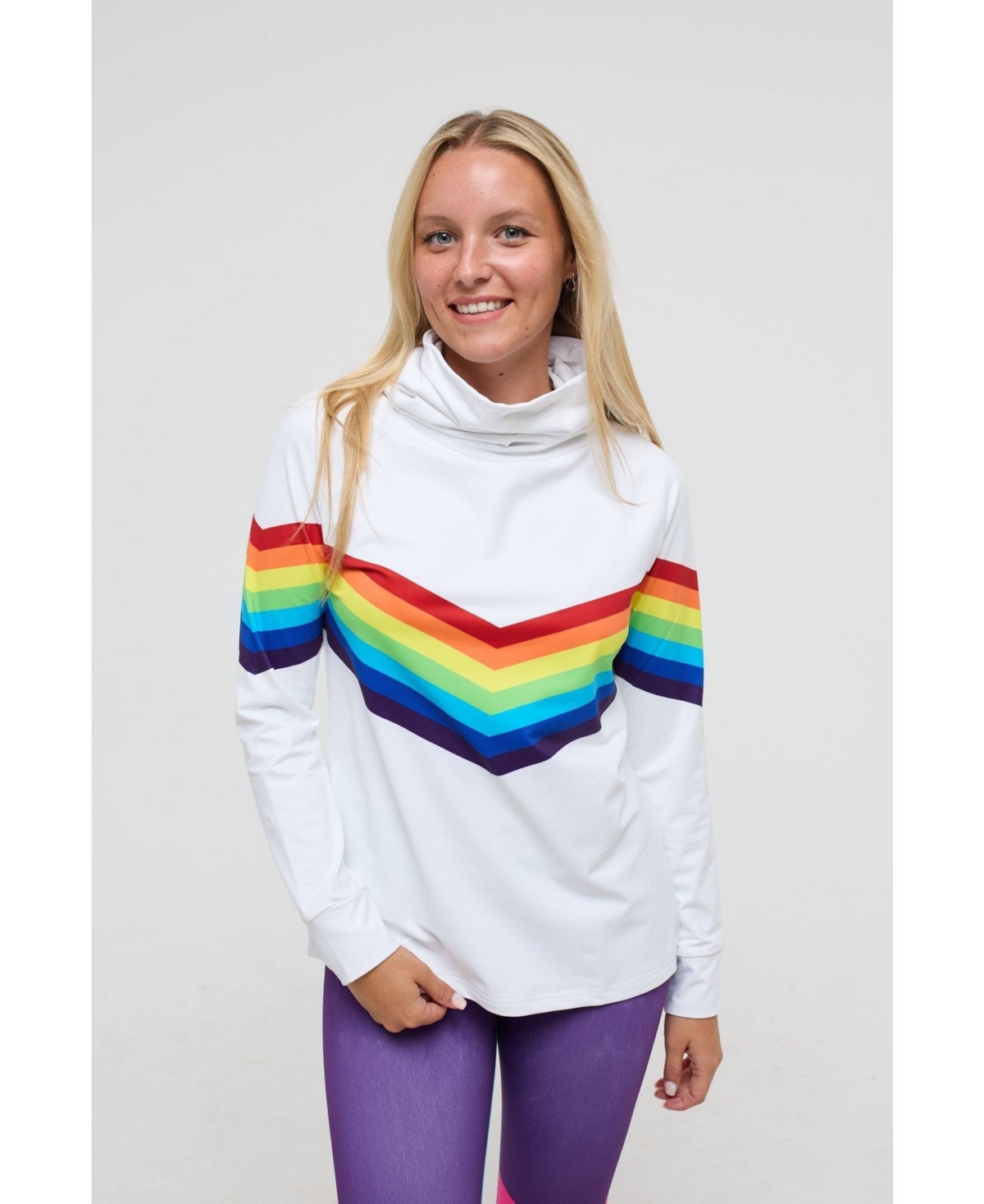 Click here for Oosc Womens High Neck Baselayer Top Rainbow Road -... prices