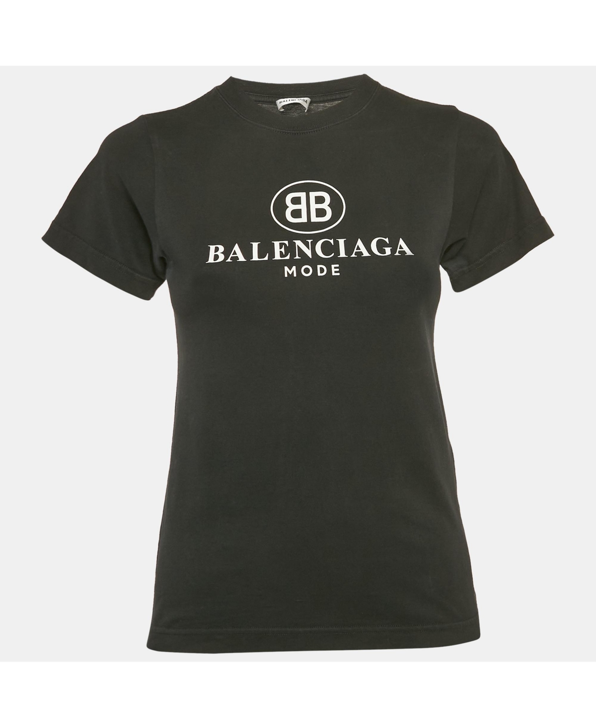 Click here for Pre-Owned Balenciaga Womens Black Logo Print Cotto... prices