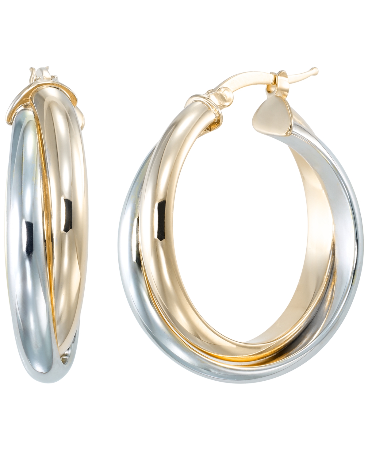 Click here for Macys Two-Tone Double Hoop Earrings - Gold  Silver prices