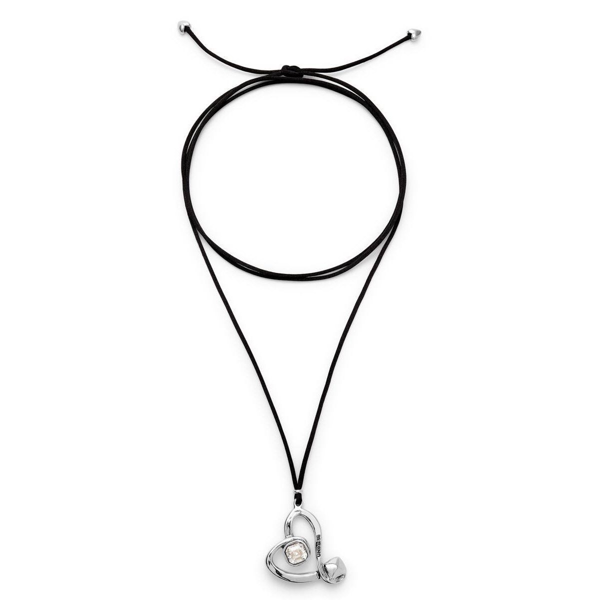 Click here for UNOde50 Modern Silver Necklace with Heart Faceted... prices