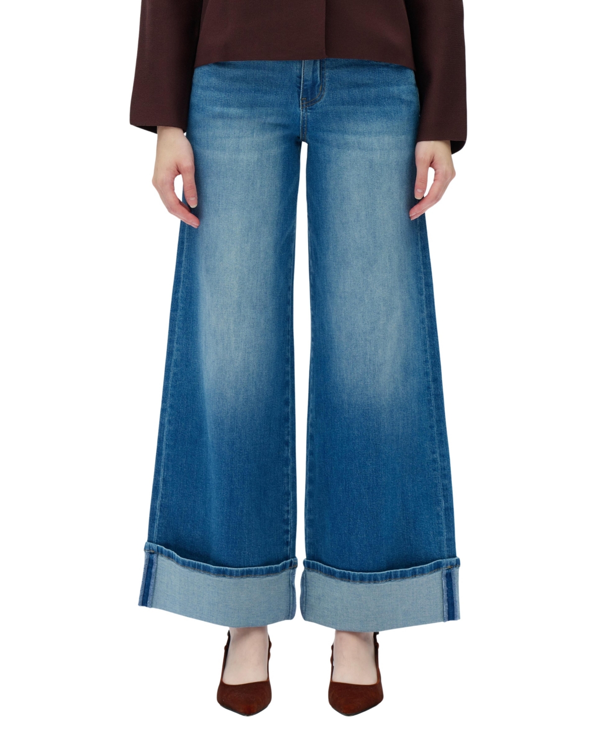 Click here for Bayeas Womens Mid-Rise Floor-Length Wide-Leg Regul... prices