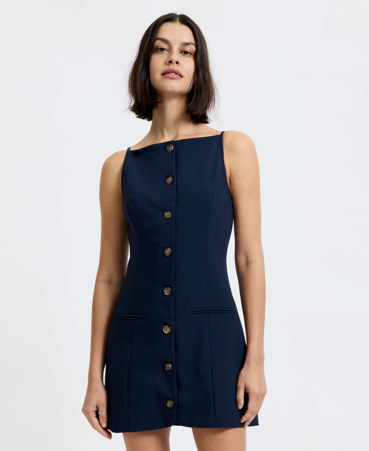 Click here for French Connection Womens Sleeveless Button-Down Mi... prices