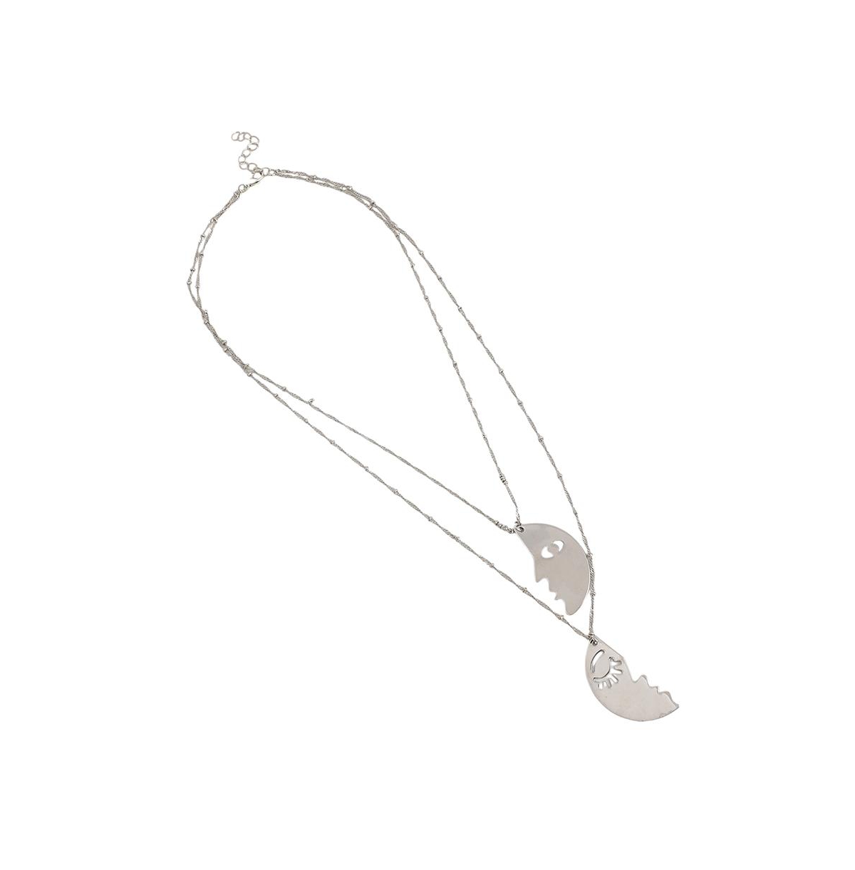 Click here for Sohi Womens The Lovers Multi-Layer Necklace - Silv... prices