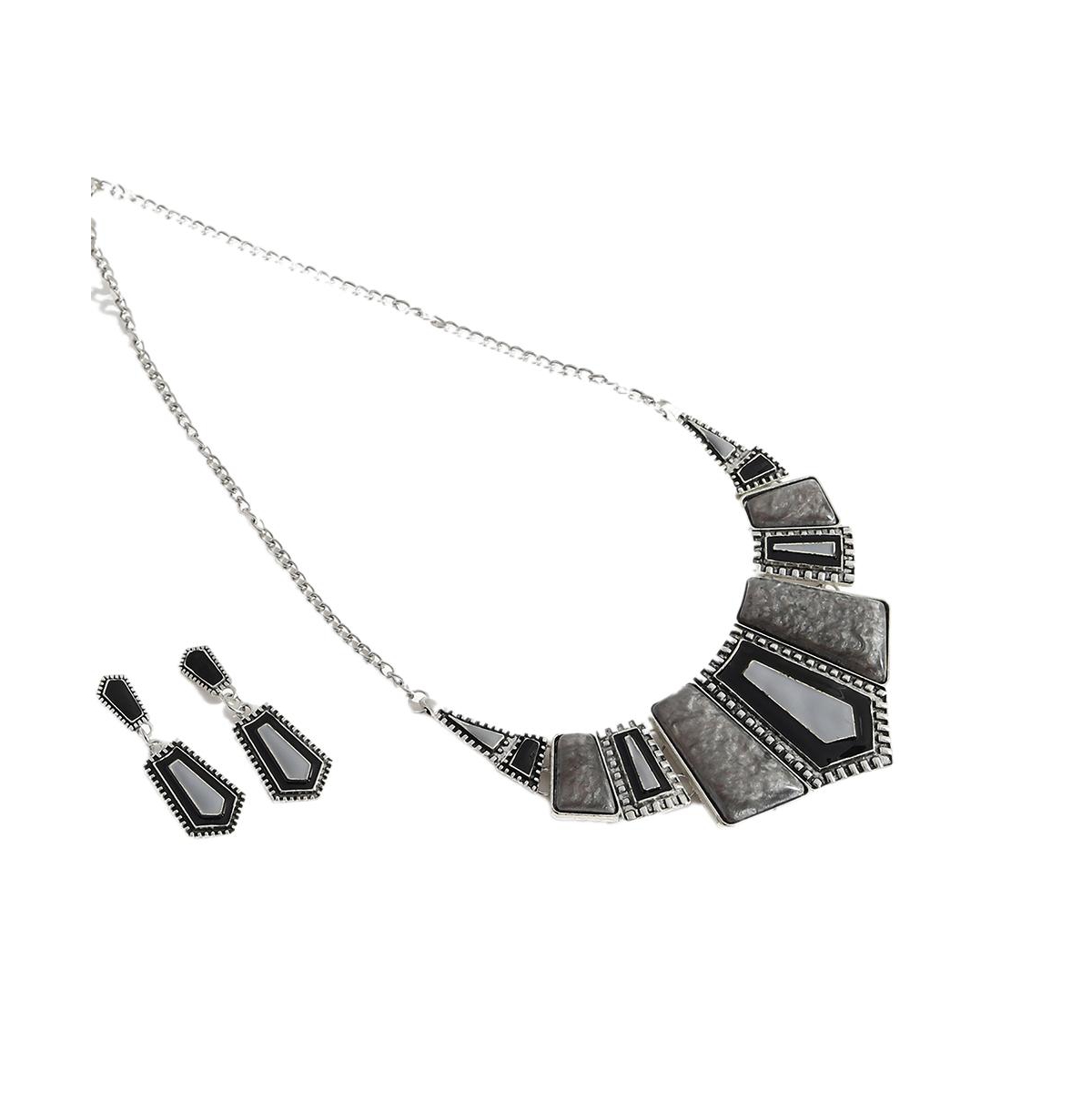 Click here for Sohi Geometric Jewellery Set - Black prices