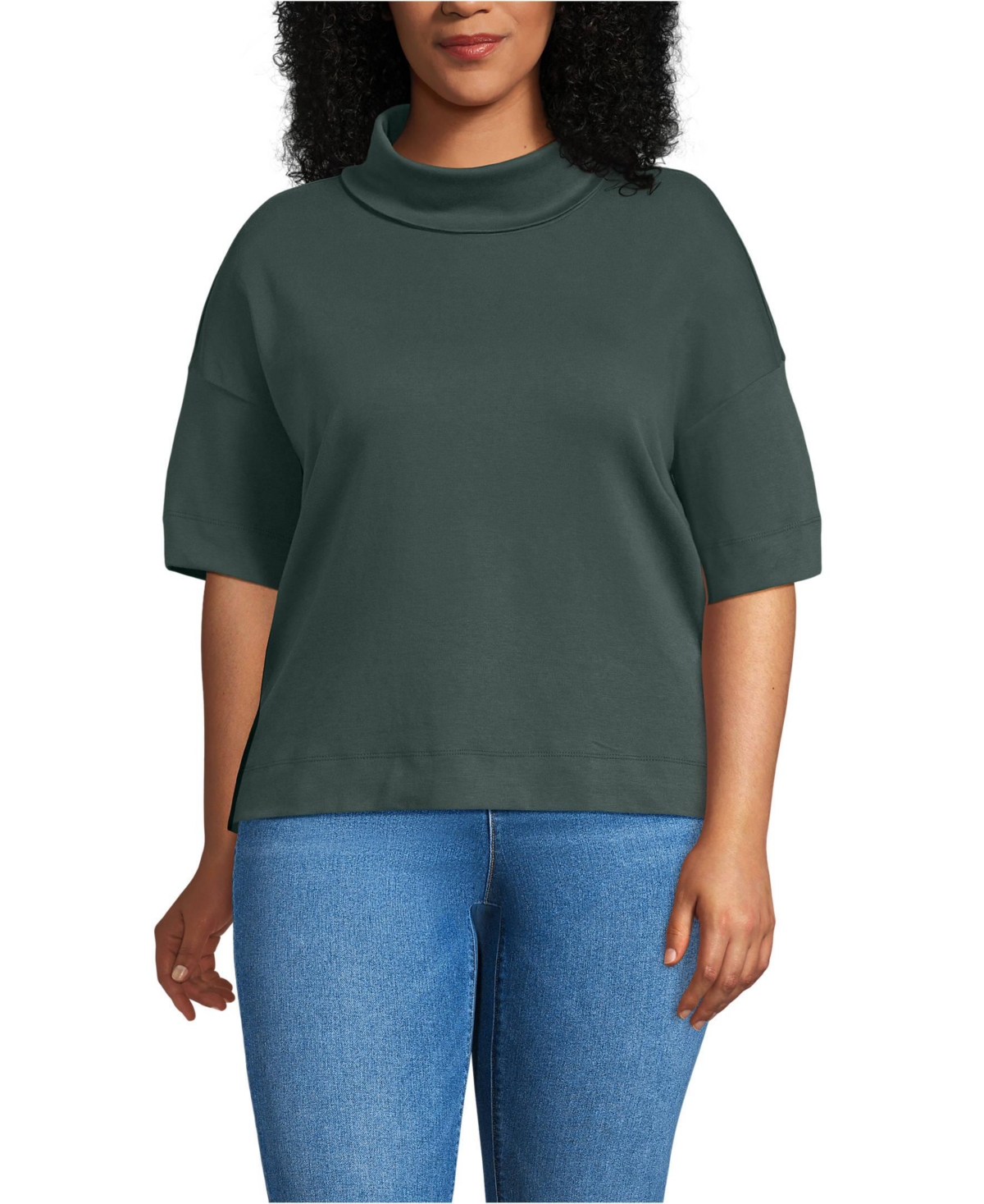 Click here for Lands End Plus Size Elbow Sleeve Supima Cotton Rel... prices