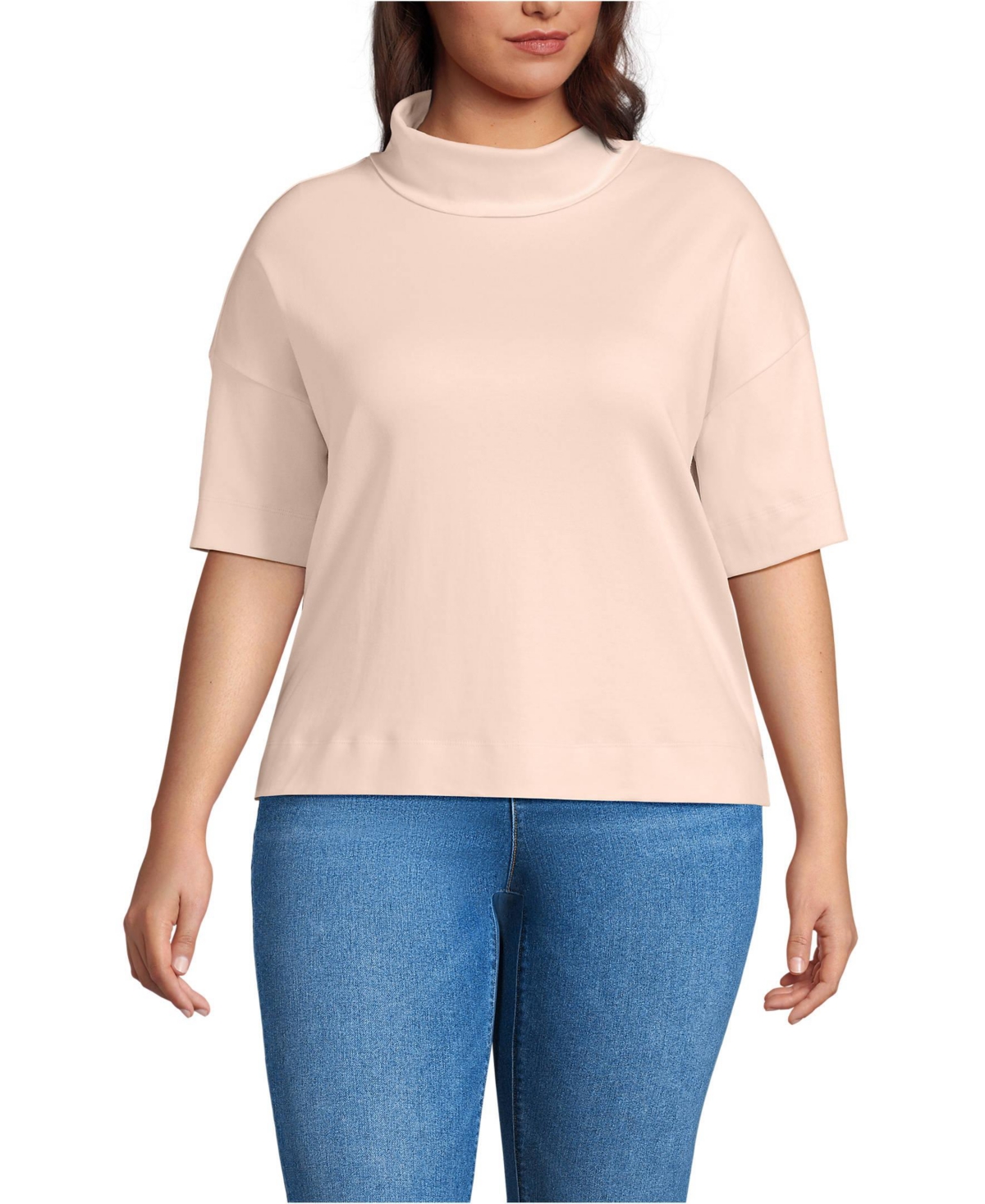 Click here for Lands End Plus Size Elbow Sleeve Supima Cotton Rel... prices
