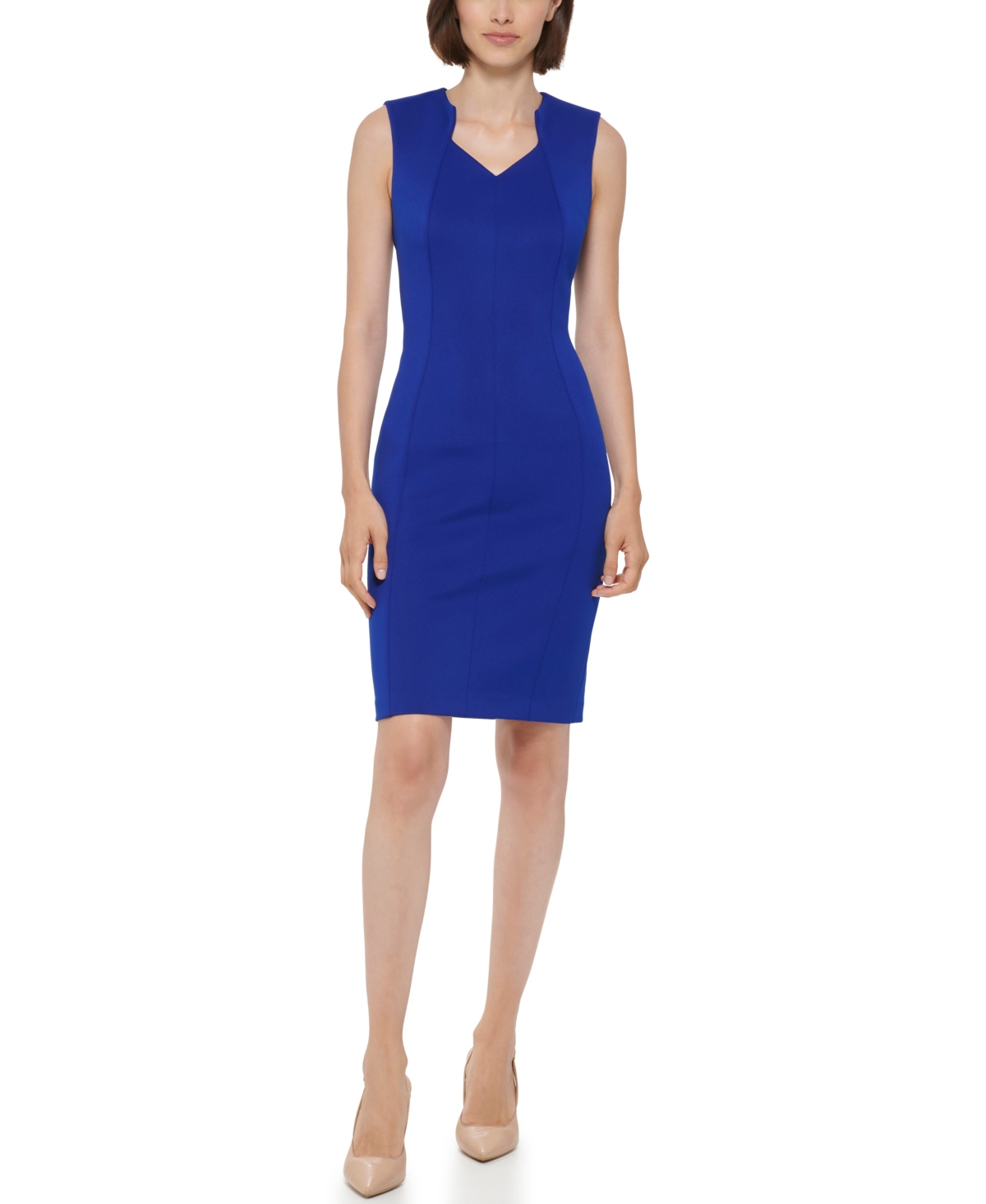 Click here for Calvin Klein Womens V-Neck Short Dress - Ultramari... prices
