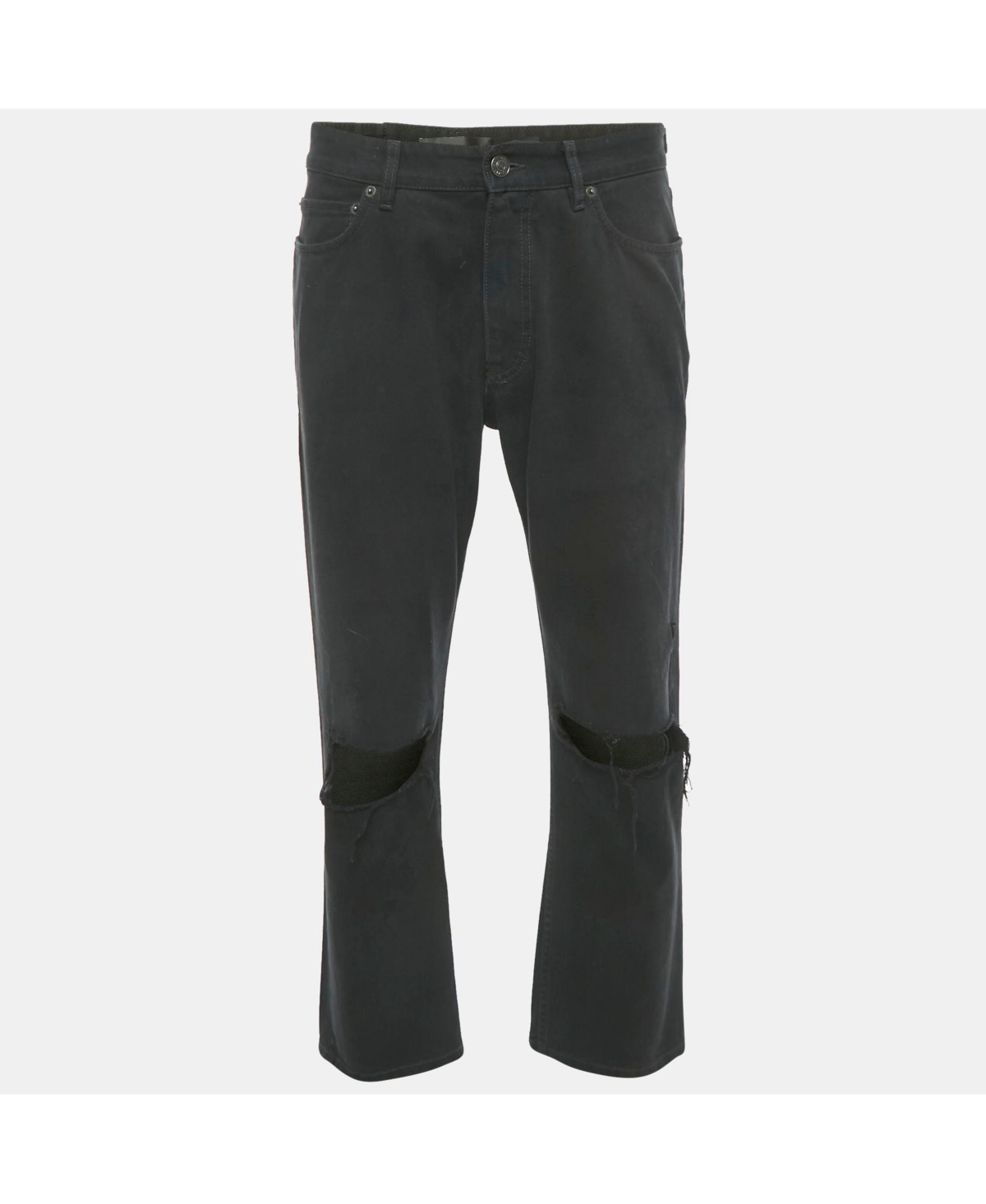 Click here for Pre-Owned Balenciaga Mens Unisex Black Knee Ripped... prices