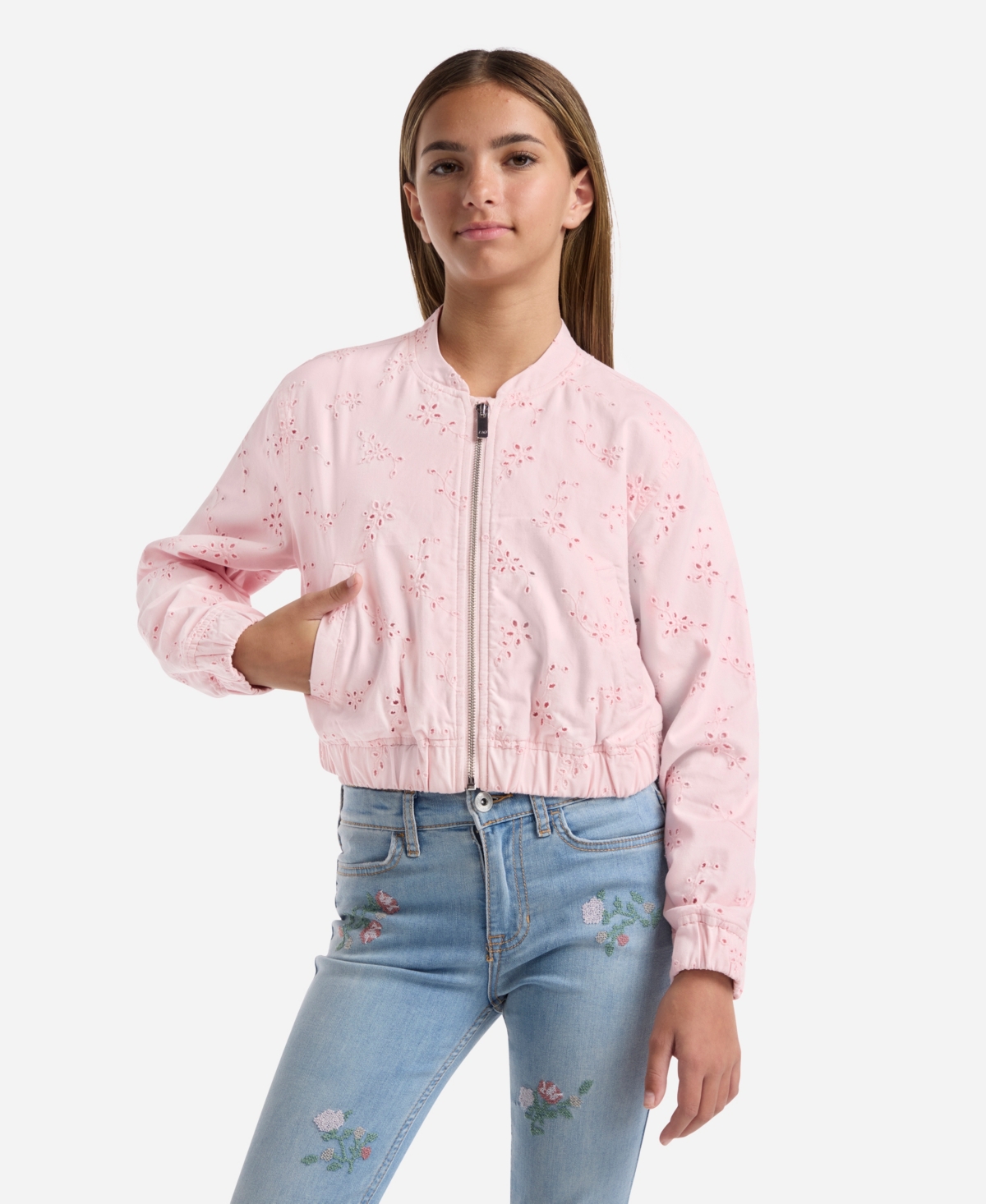Click here for abercrombie kids Girls Floral Print Bomber Jacket... prices