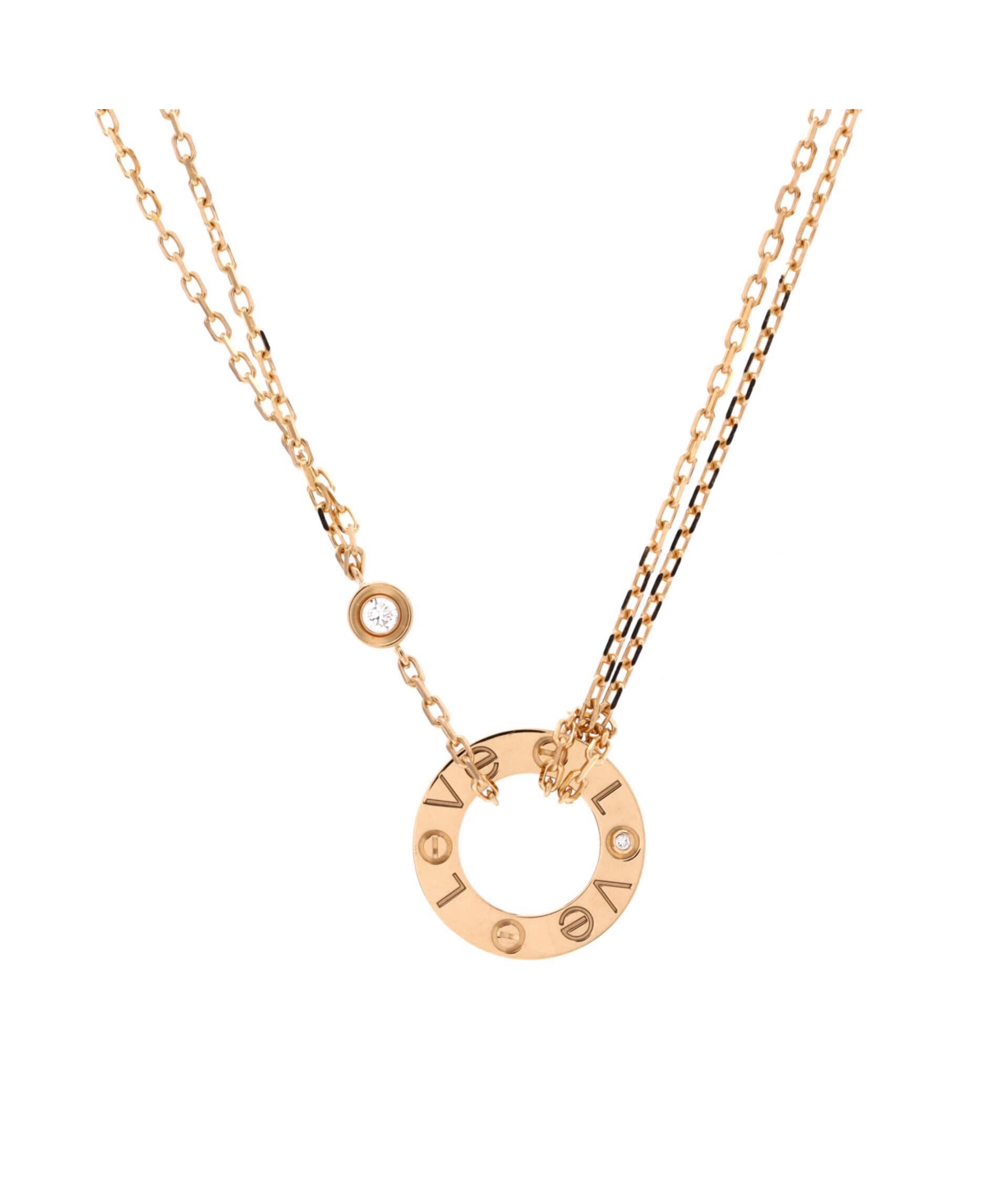 Click here for Pre-Owned Cartier 2 Diamonds Love Pendant Necklace... prices